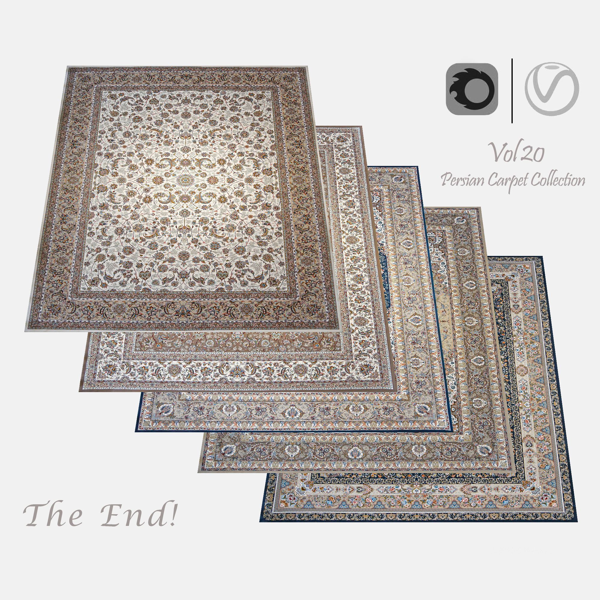 3D model Persian Carpet Collection-vol20-4k texture VR / AR / low-poly ...