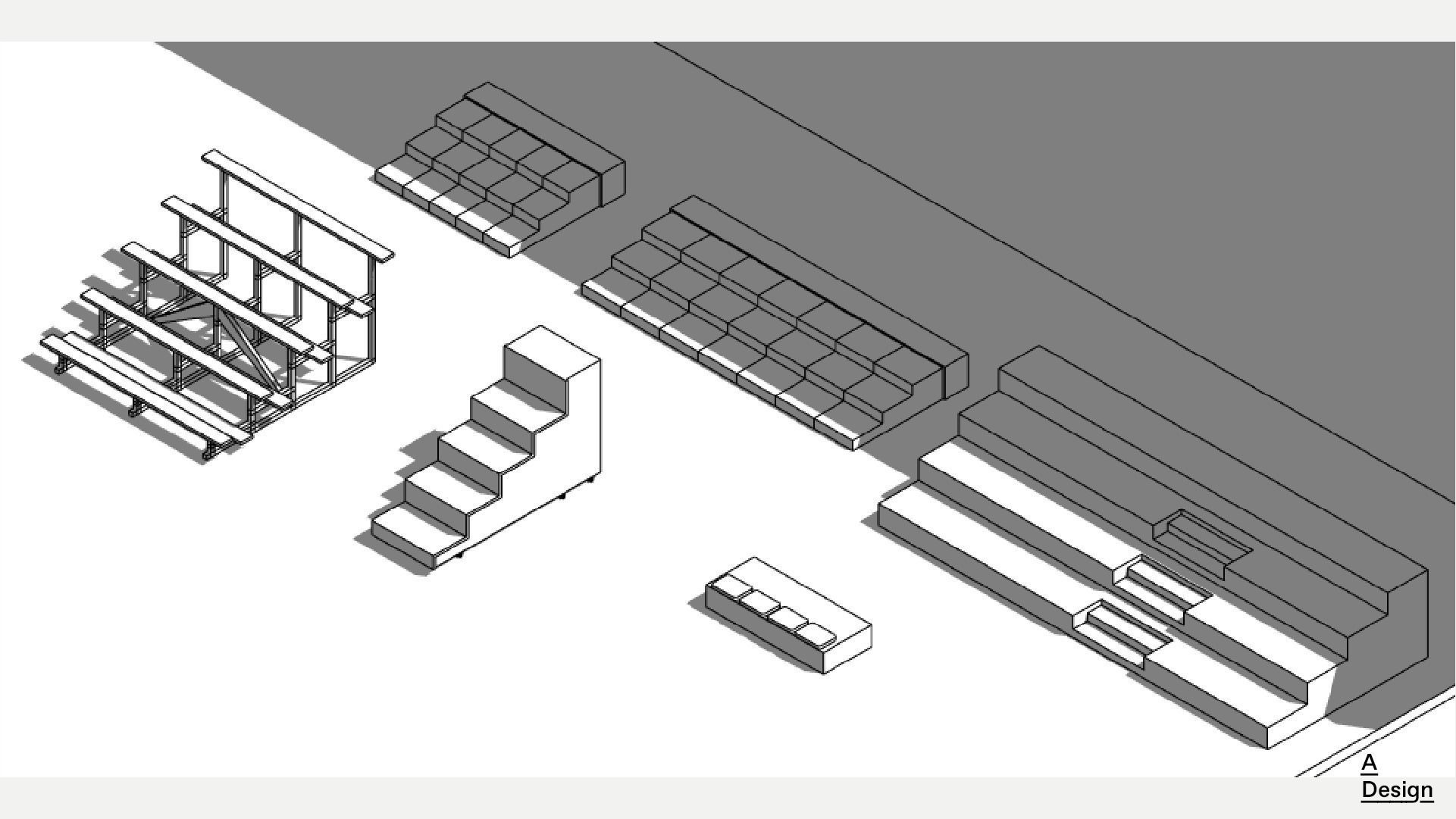 Amphitheaters - Pack of revit families 3D model 3D model | CGTrader