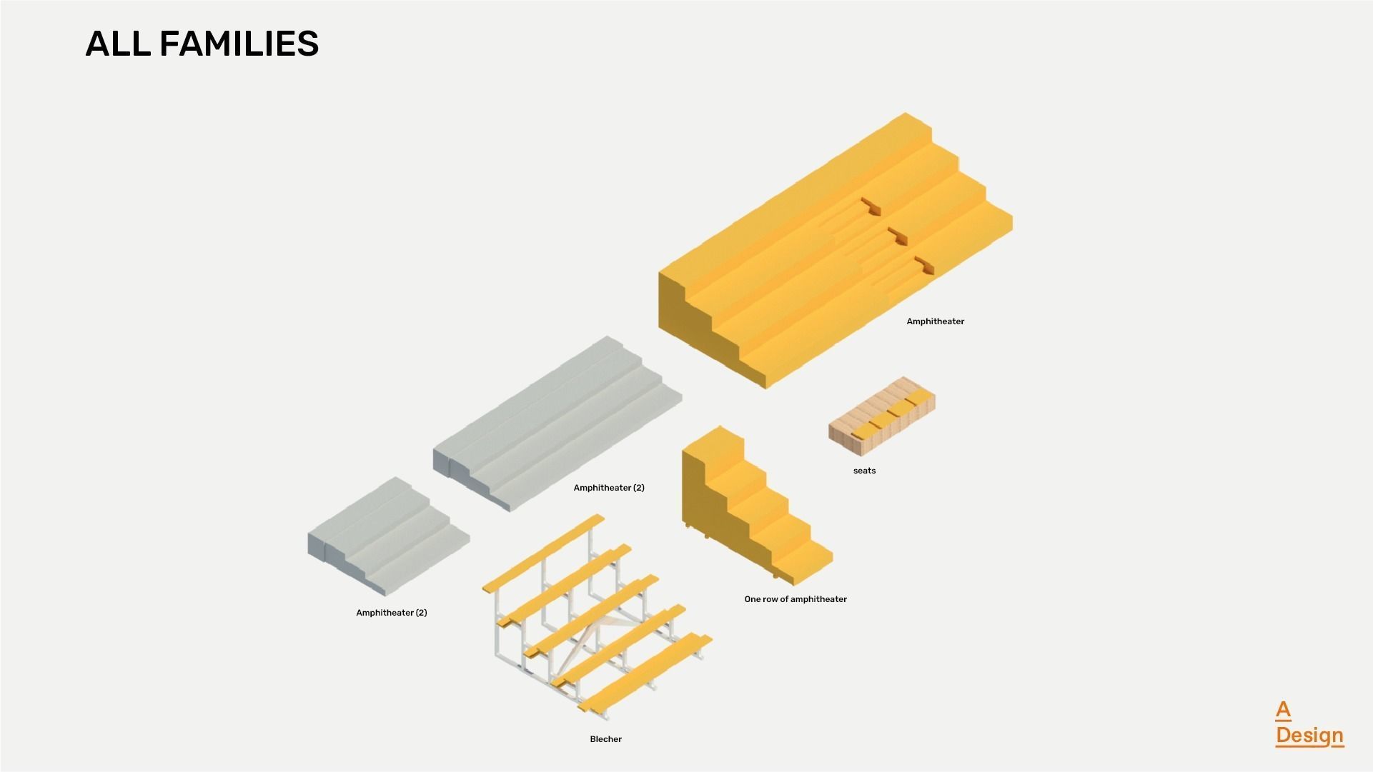 Amphitheaters - Pack of revit families 3D model 3D model | CGTrader