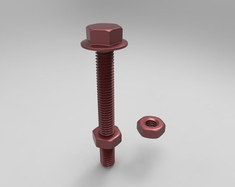M5 x 12mm Flanged Hex Bolts 3D model 3D printable | CGTrader