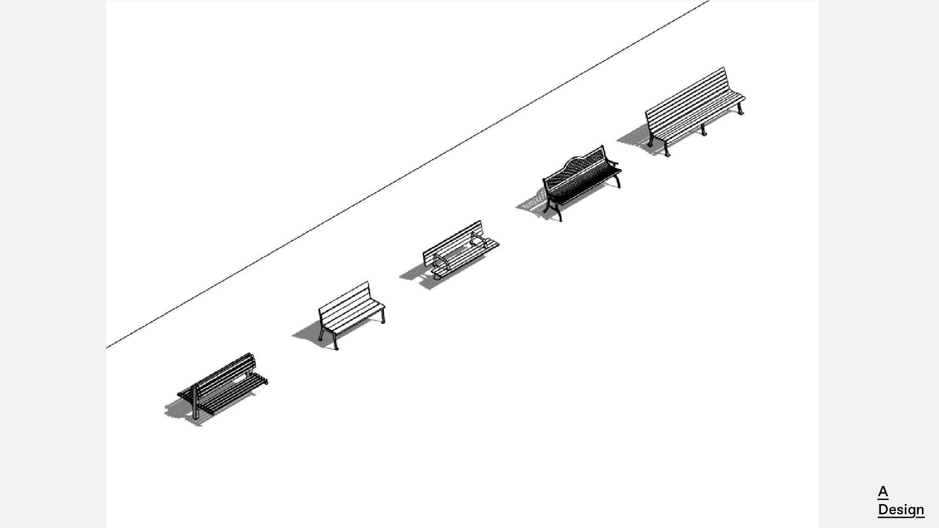 Bench - Pack of revit families 3D model | CGTrader