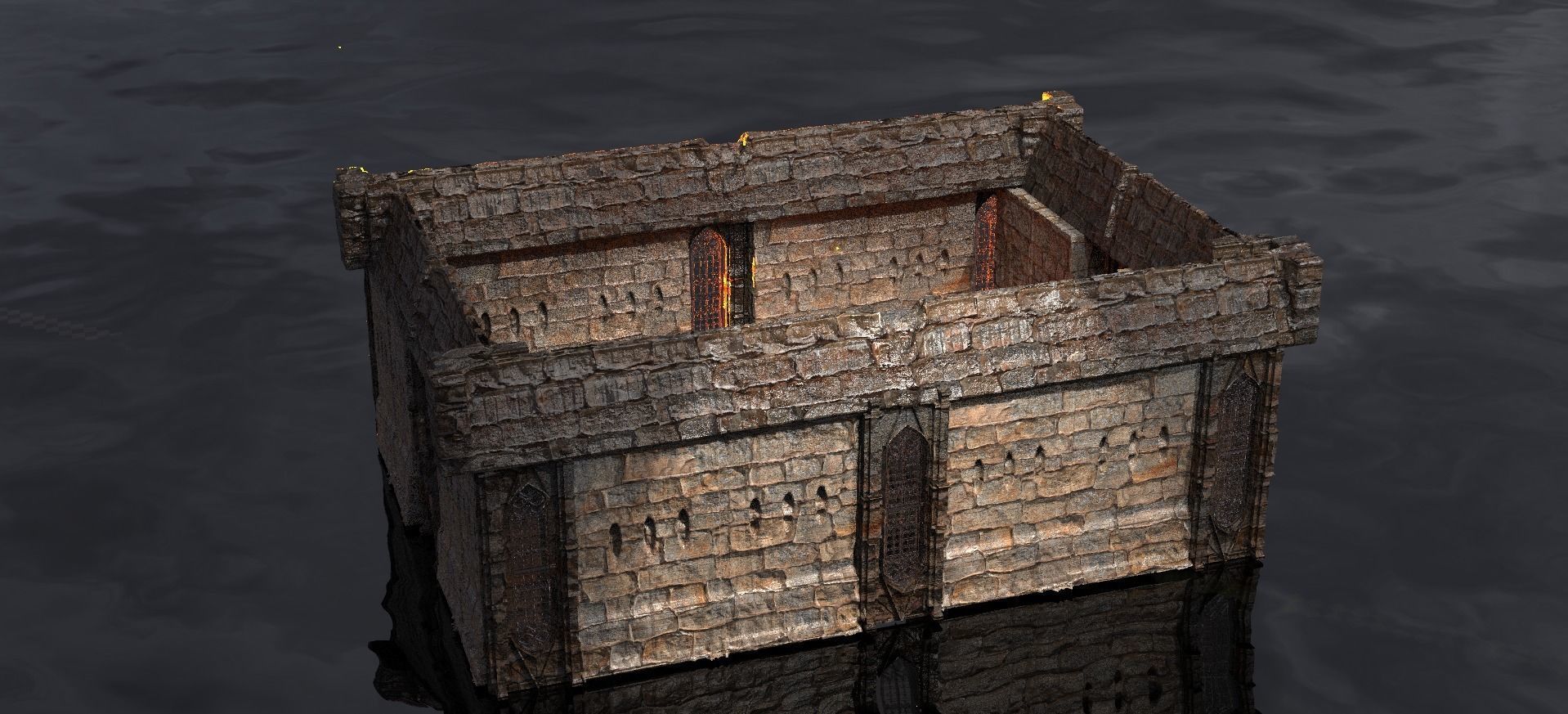 Lizard Town Hall Walls 3D model | CGTrader