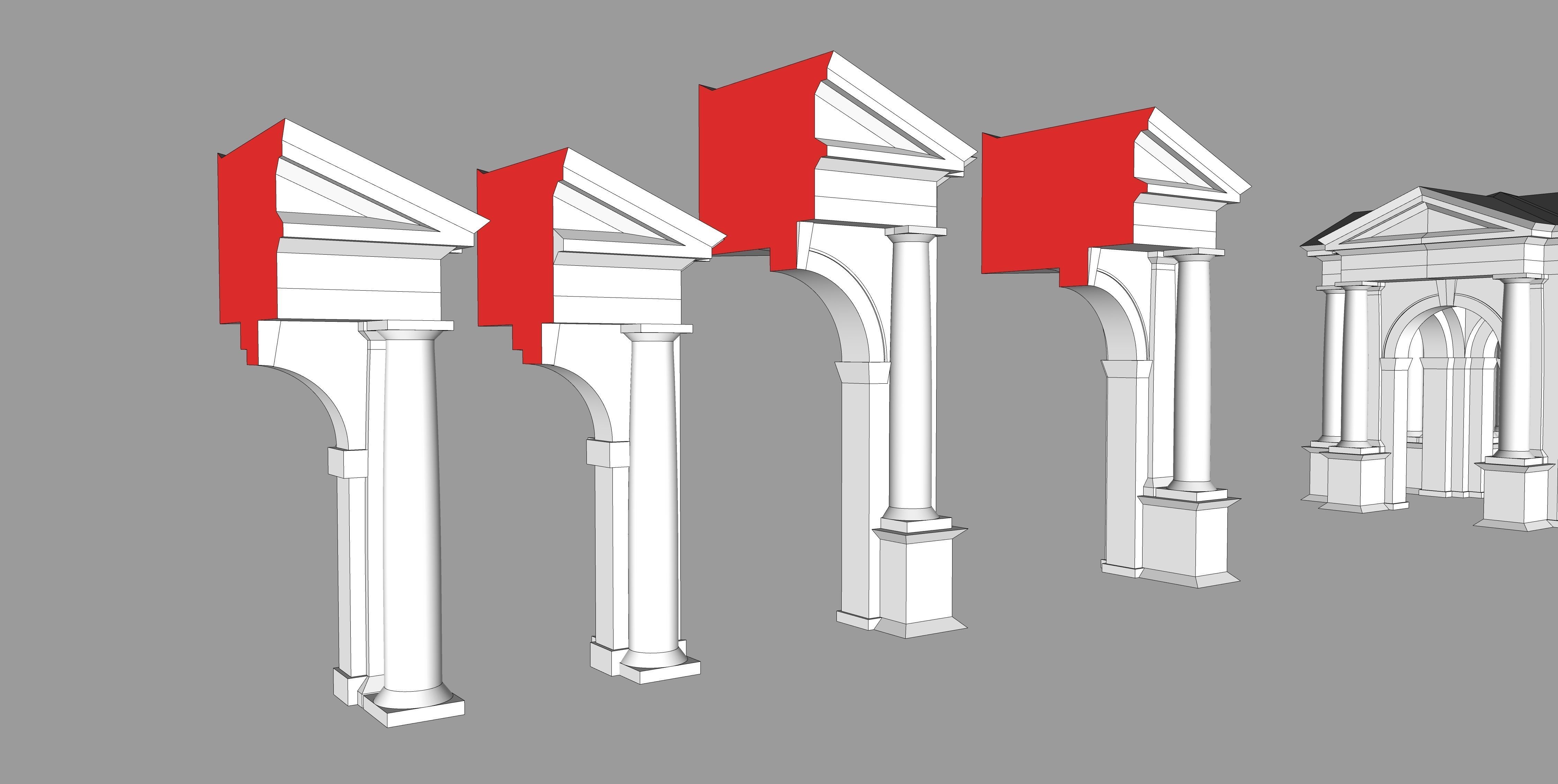 Tuscan order Arched portico in the mas All types collection 3D model ...