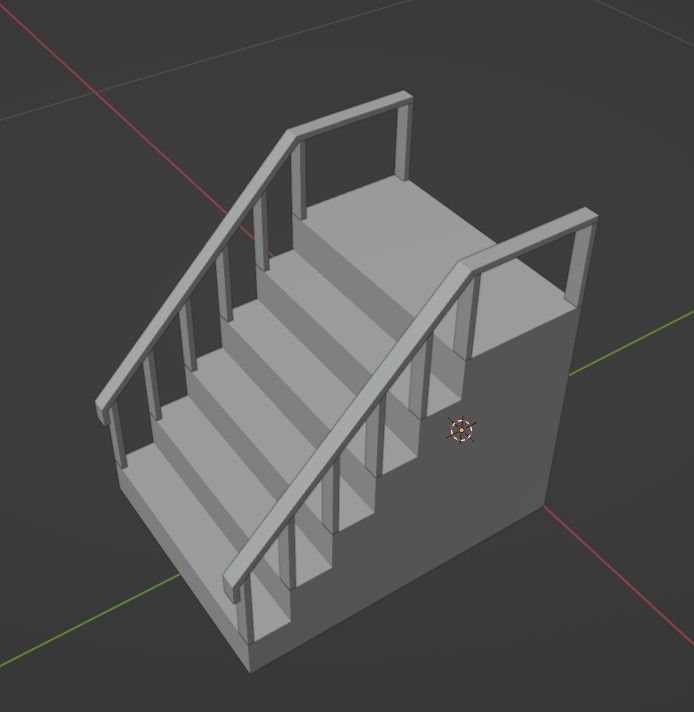 the step stairs with railing 3D model | CGTrader