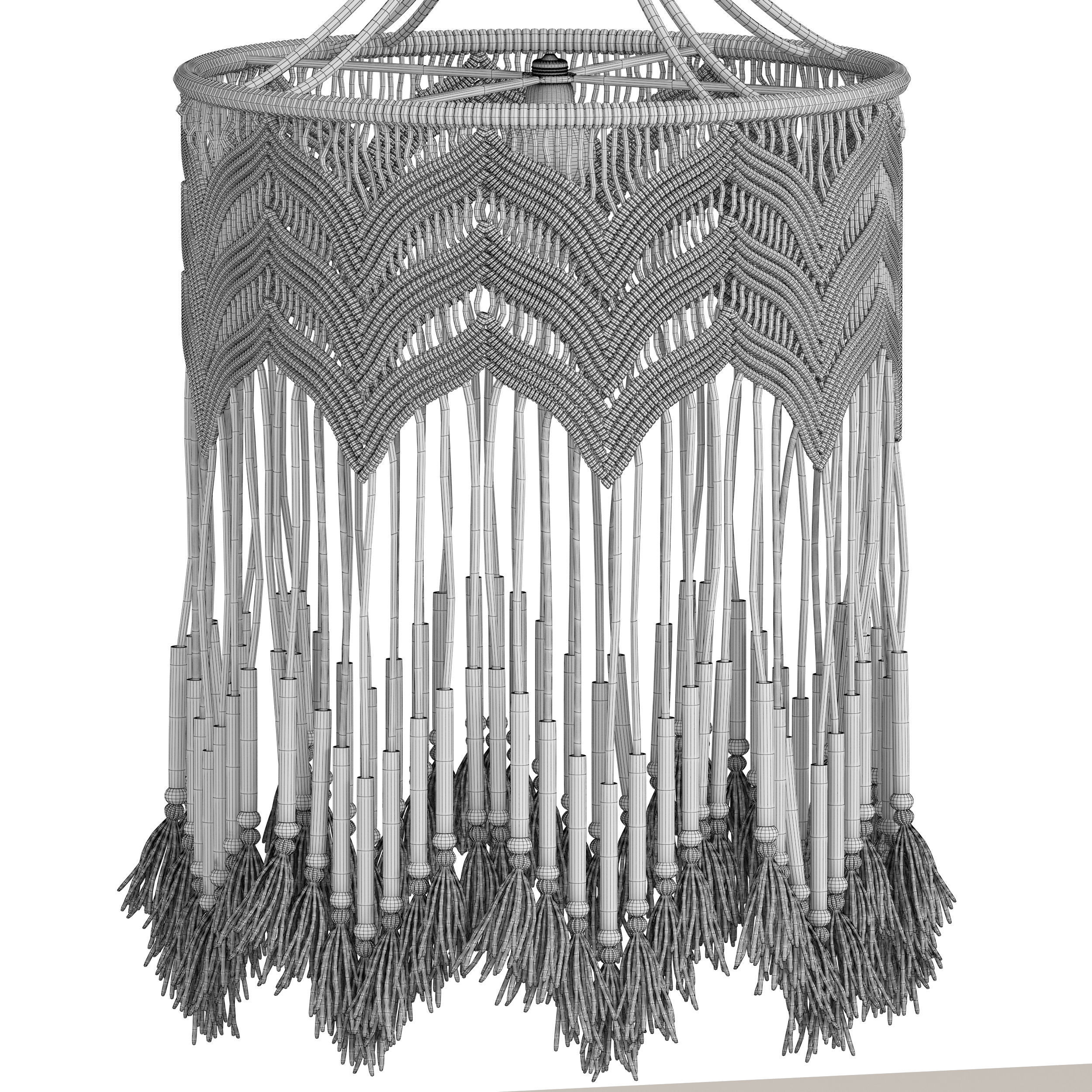 macrame chandelier03 3D model | CGTrader