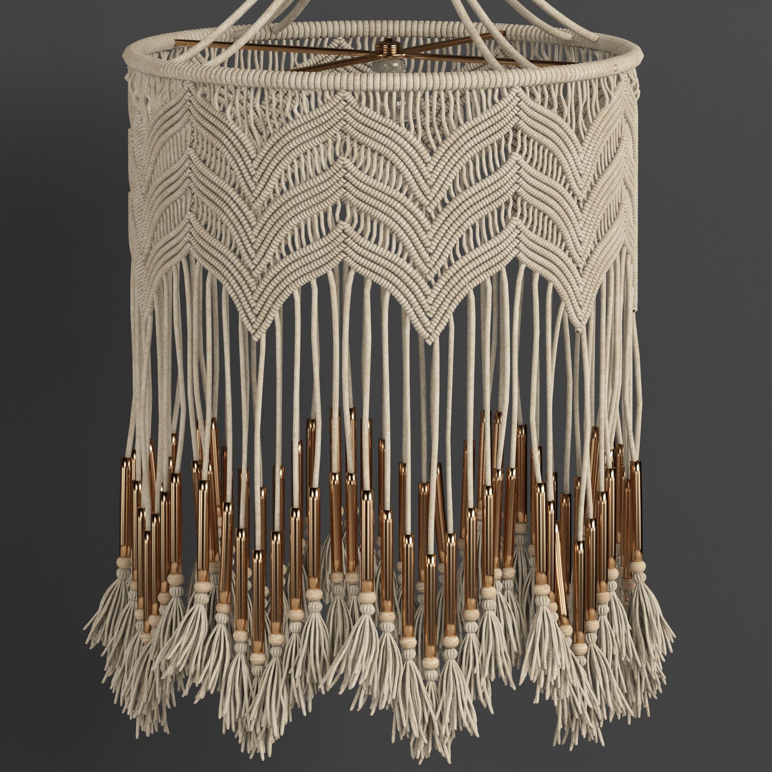 macrame chandelier03 3D model | CGTrader