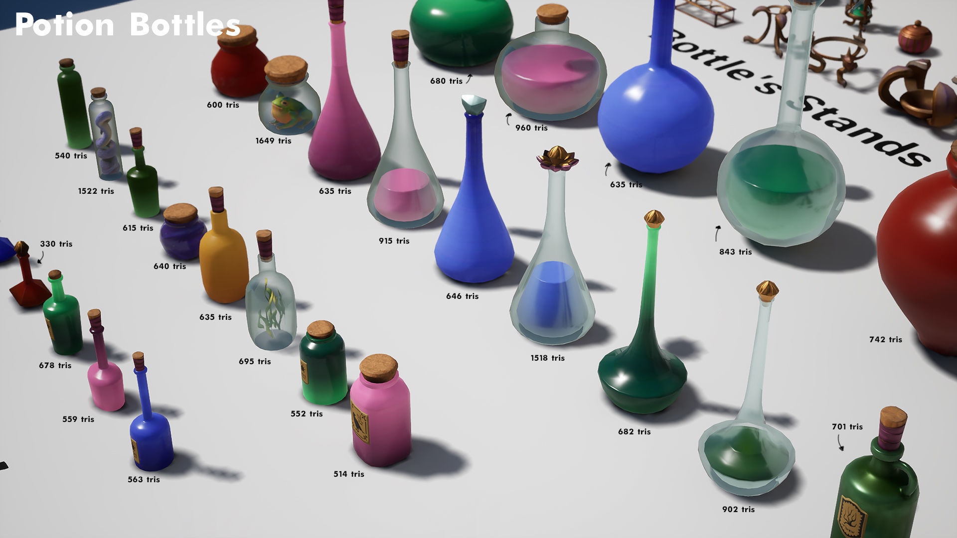 3D model Potion Props Pack VR / AR / low-poly | CGTrader