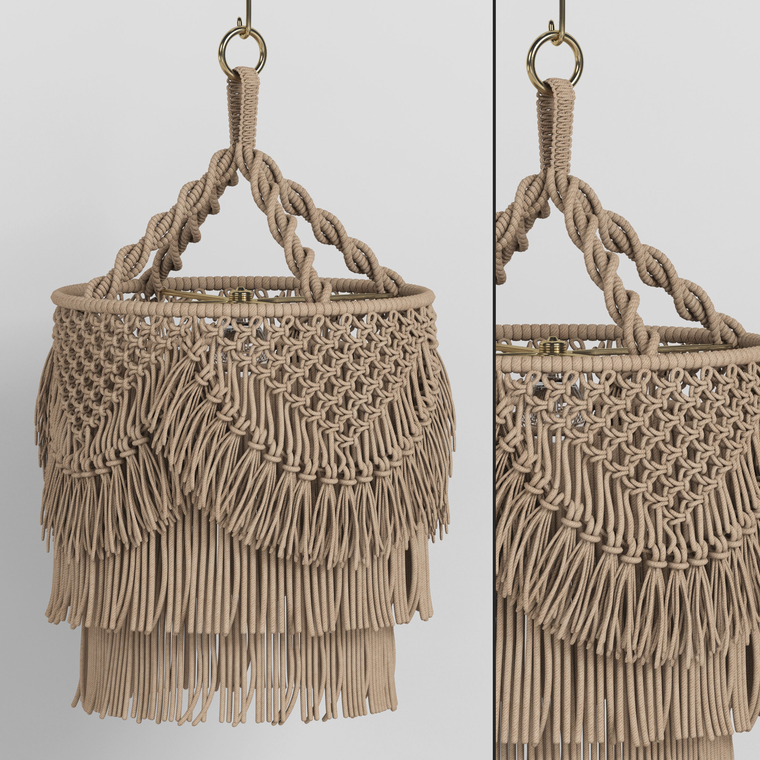 macrame chandelier 04 3D model | CGTrader