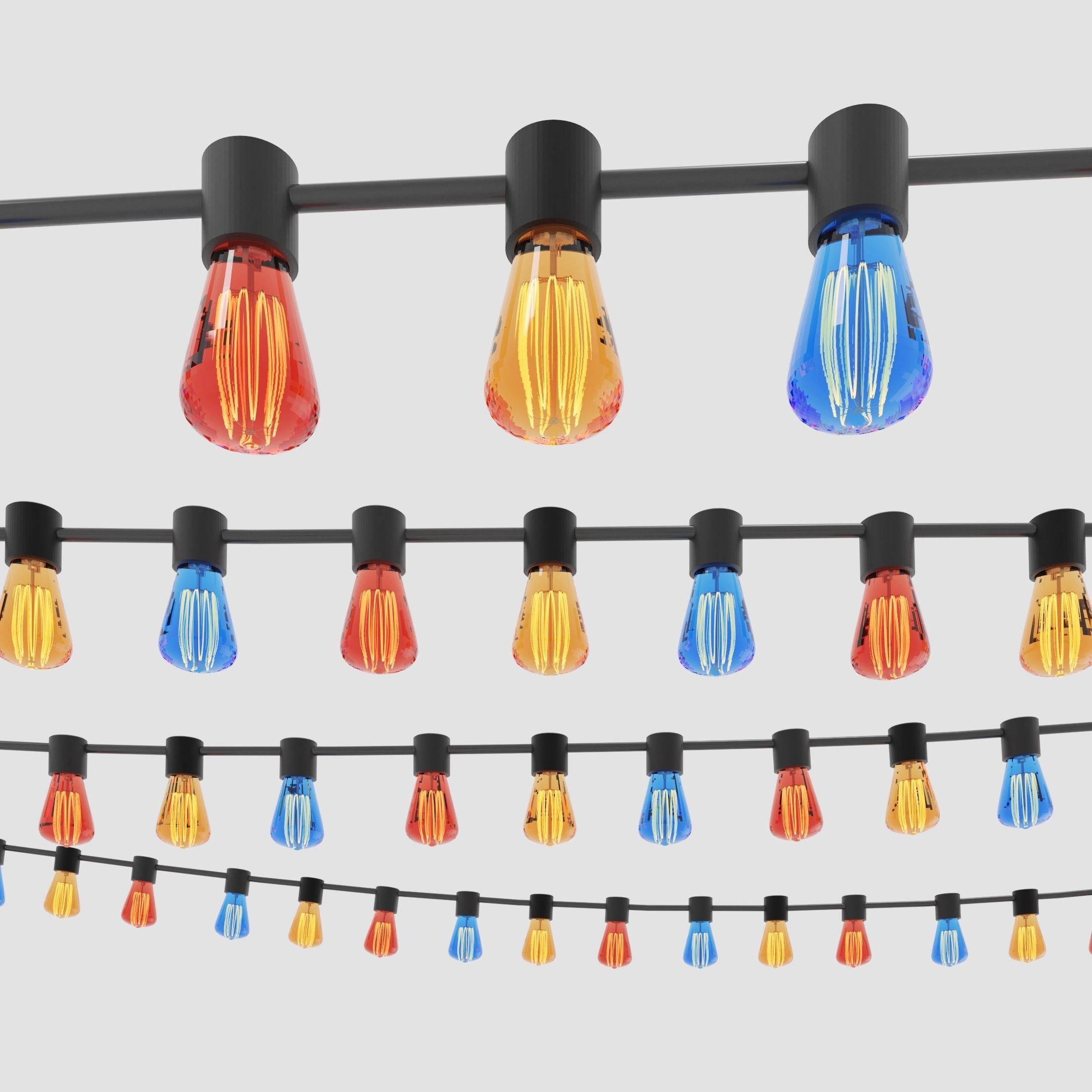 3D model Coloured lights VR / AR / low-poly | CGTrader