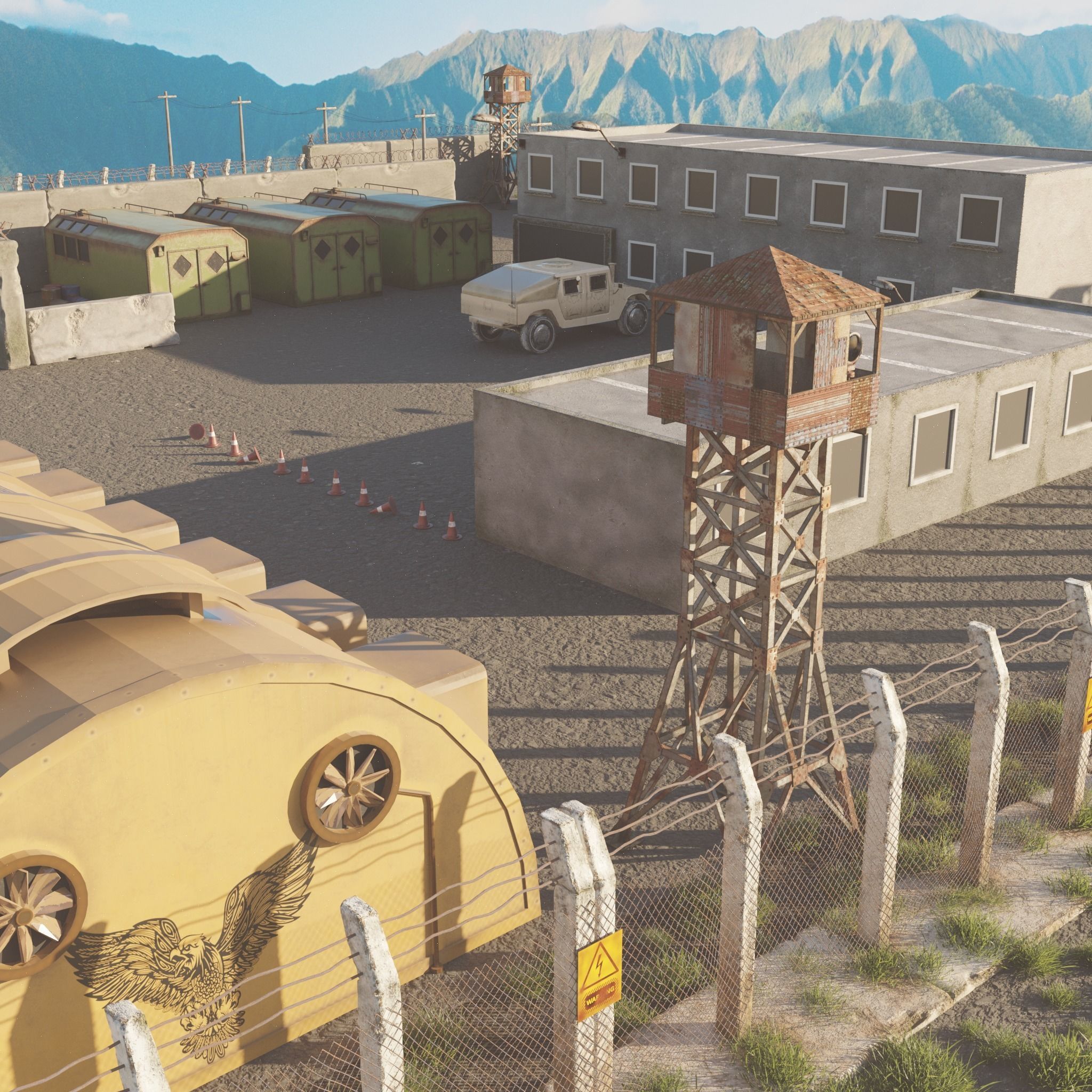 3D model Army base VR / AR / low-poly | CGTrader