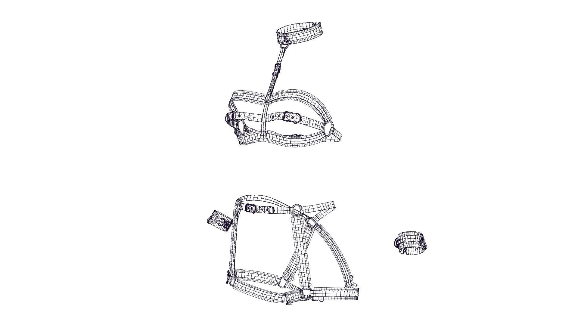 3D model Scarlet Leather harness portupeya set VR / AR / low-poly ...