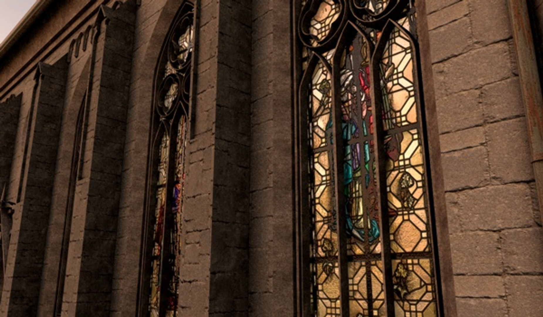 3D Church Model at sunset 3D model | CGTrader