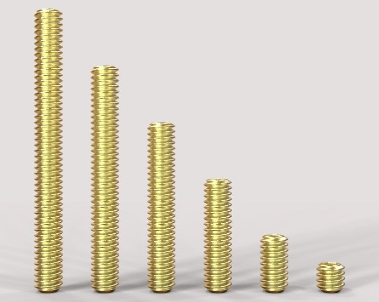 M5 x 10mm Flat Point Set Grub Screws 3D model 3D printable | CGTrader