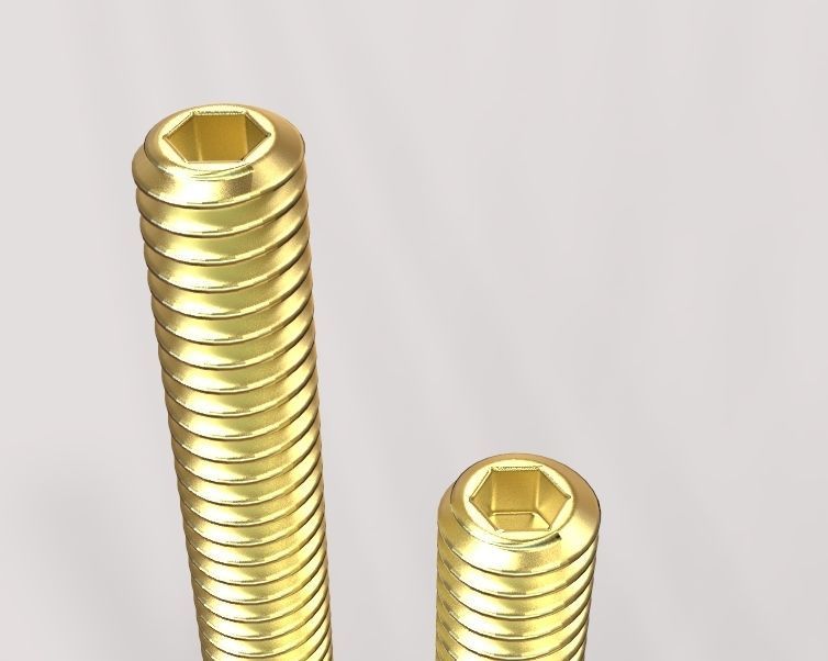 M5 x 10mm Flat Point Set Grub Screws 3D model 3D printable | CGTrader