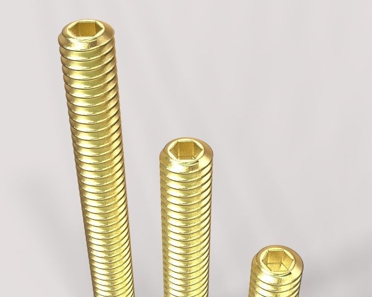 M5 x 10mm Flat Point Set Grub Screws 3D model 3D printable | CGTrader