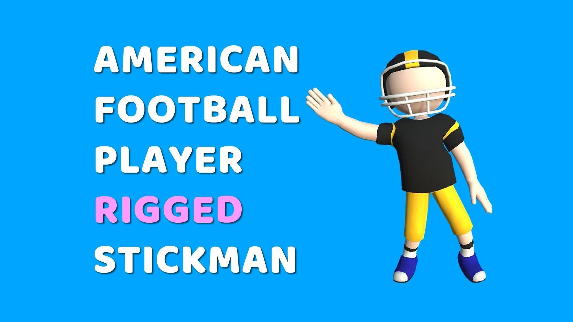 3D model American Football Player - Simple Low Poly Stickman Character ...