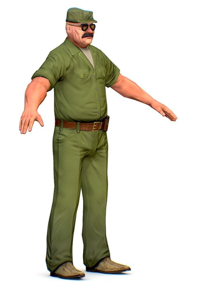 3D model LowPoly Man Boss Slave Driver Chief Solder VR / AR / low-poly ...