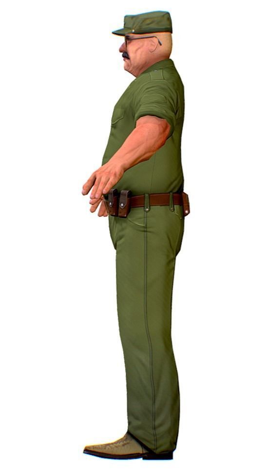 3D model LowPoly Man Boss Slave Driver Chief Solder VR / AR / low-poly ...