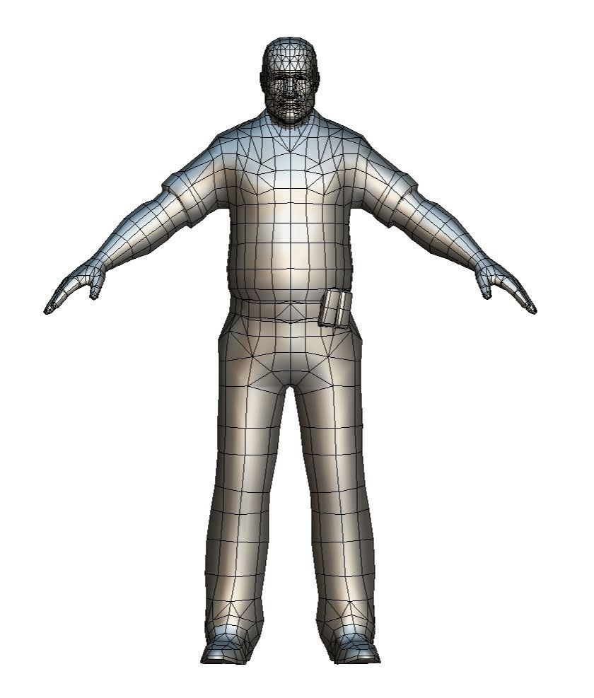 3D model LowPoly Man Boss Slave Driver Chief VR / AR / low-poly | CGTrader