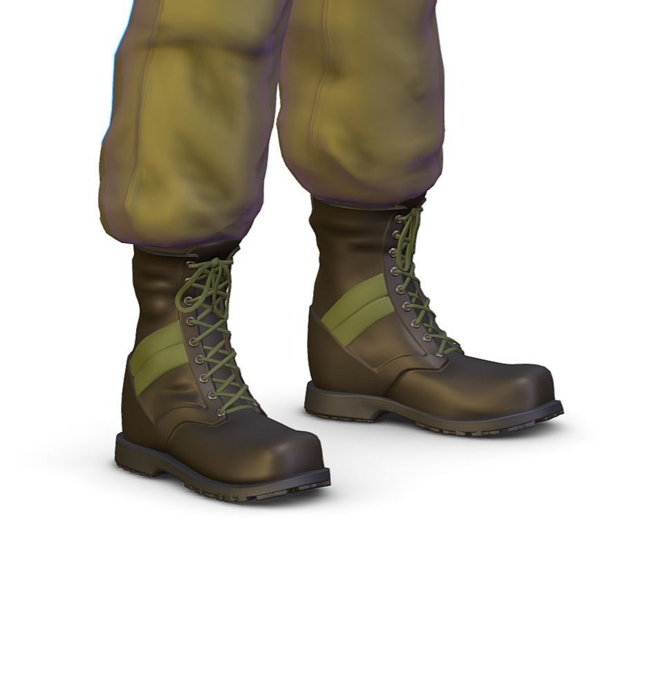 3D model High Poly Black Man Soldier Green Armor VR / AR / low-poly ...