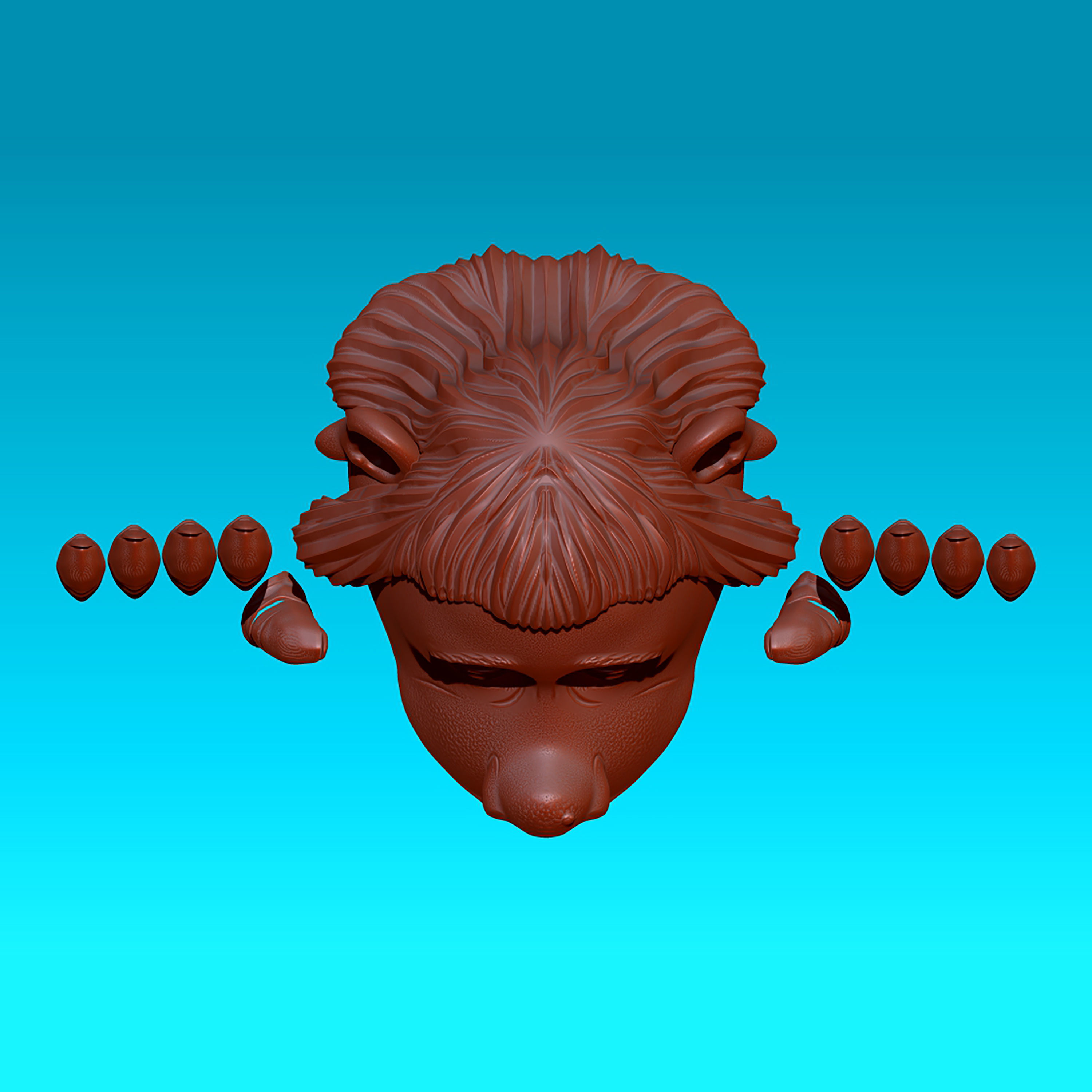 Titere bocon y 2 parpados - Mouth puppet and 2 eyelids free 3D model 3D ...