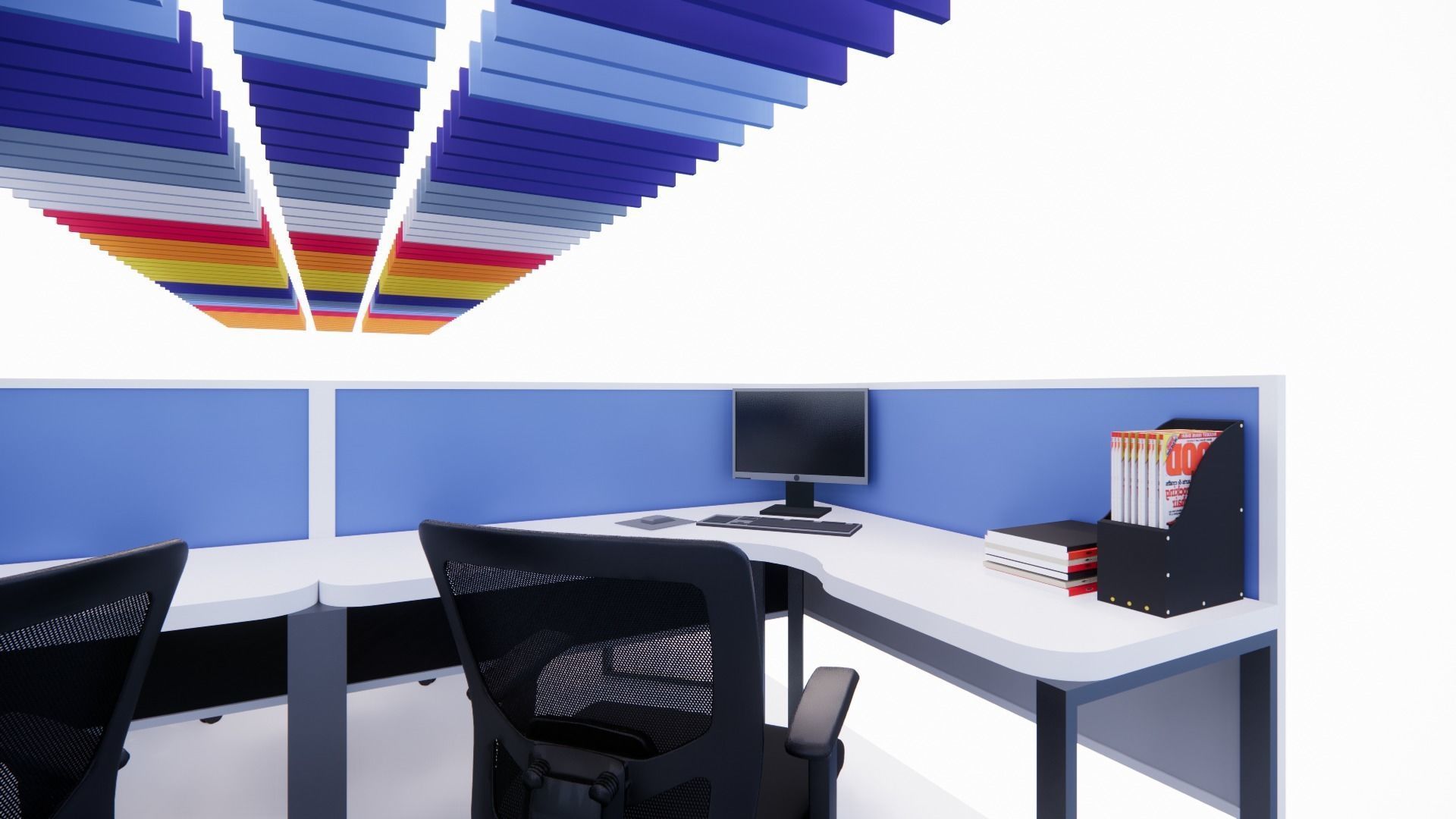 3D model Workstation Cubical - Baffle Ceiling VR / AR / low-poly | CGTrader