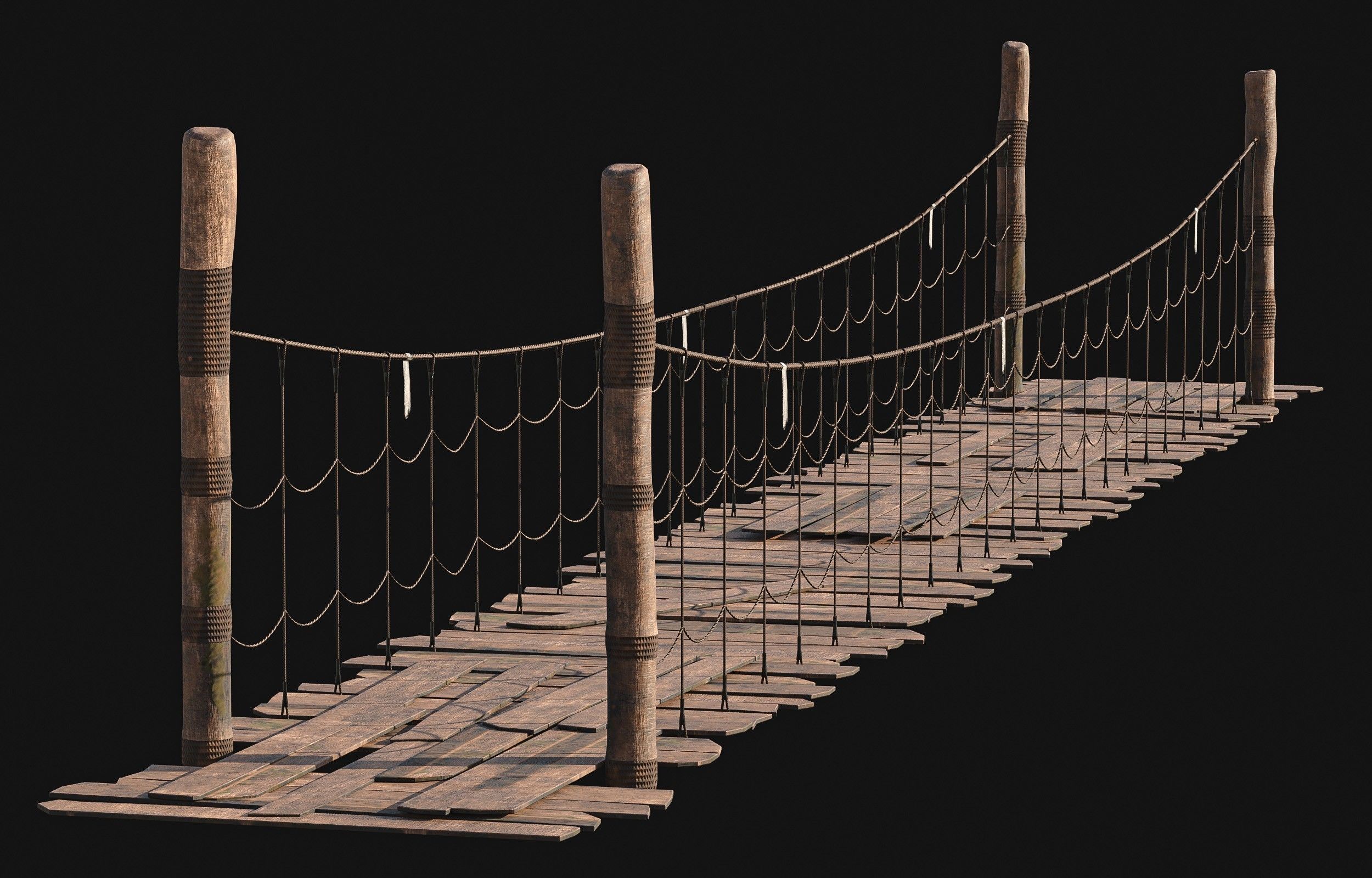 3D model Rope Bridge Pack VR / AR / low-poly | CGTrader