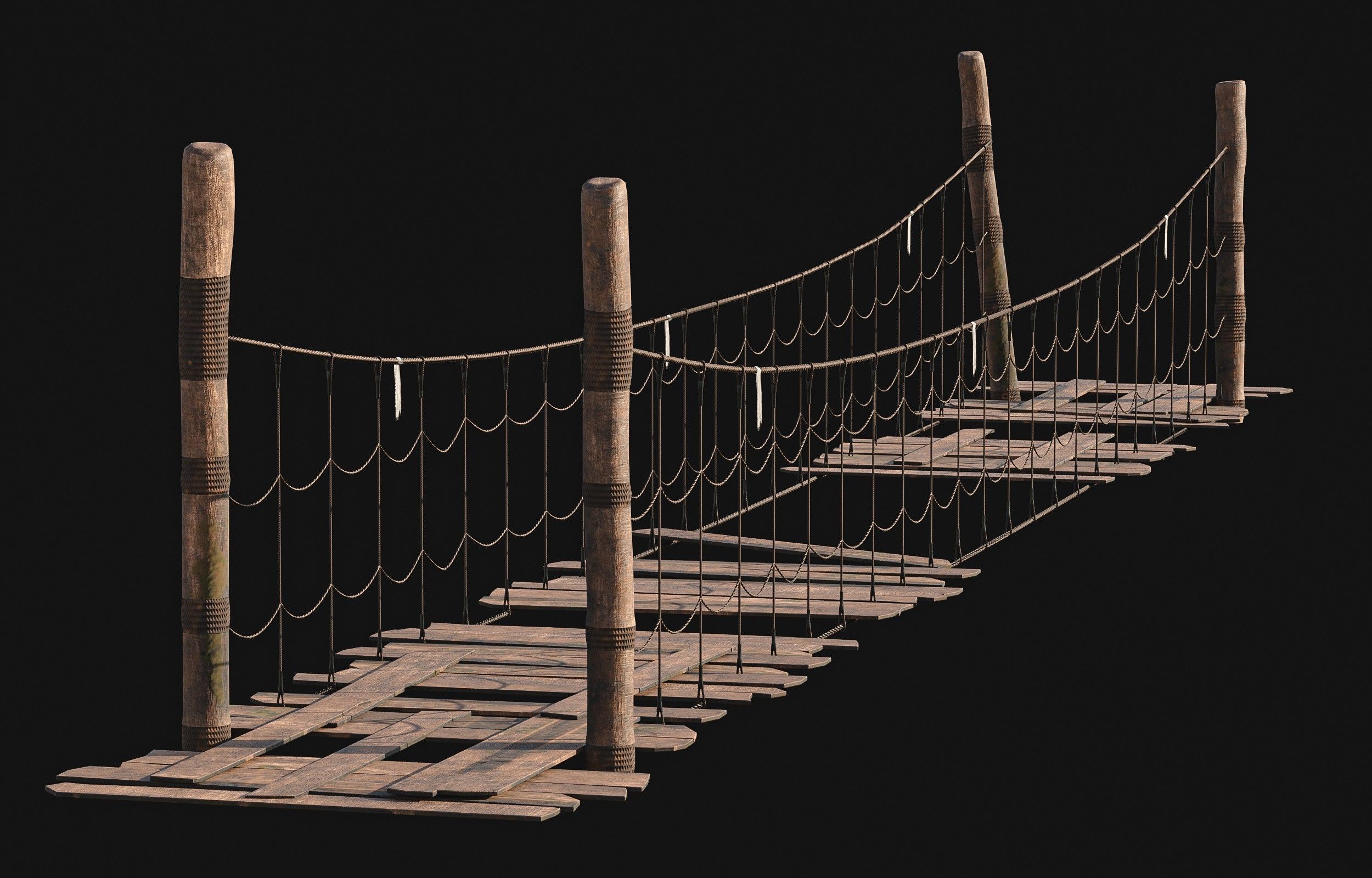 3D model Rope Bridge Pack VR / AR / low-poly | CGTrader