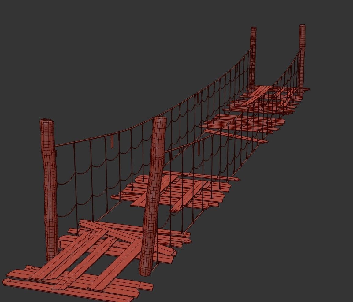 3D model Rope Bridge Pack VR / AR / low-poly | CGTrader