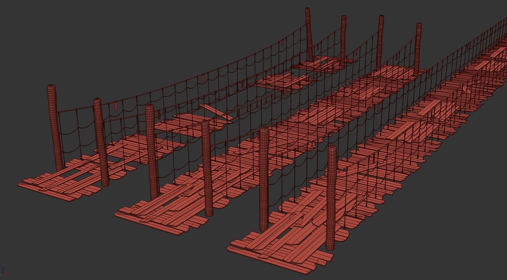 3D model Rope Bridge Pack VR / AR / low-poly | CGTrader