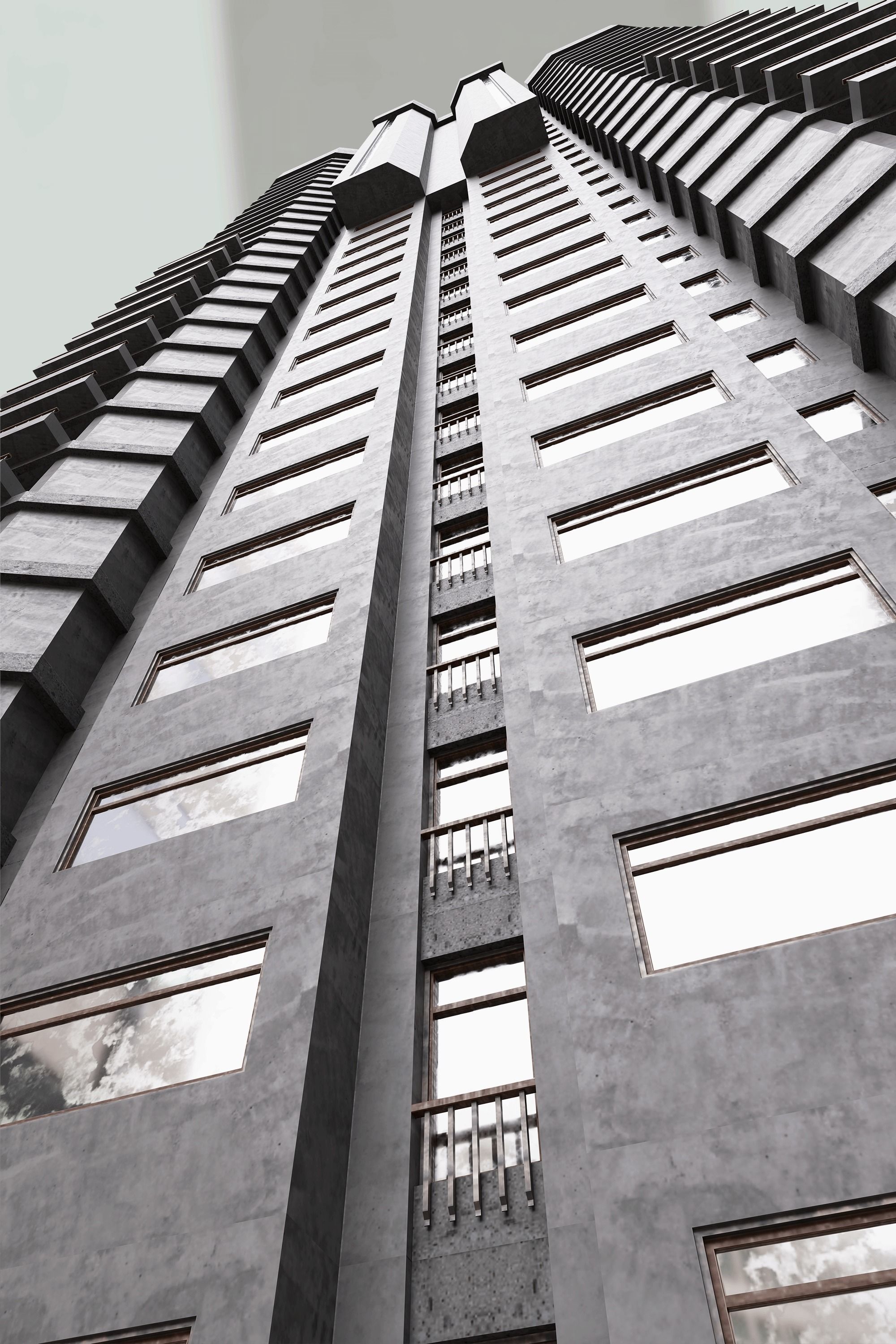 Brutalist style building 3D model | CGTrader