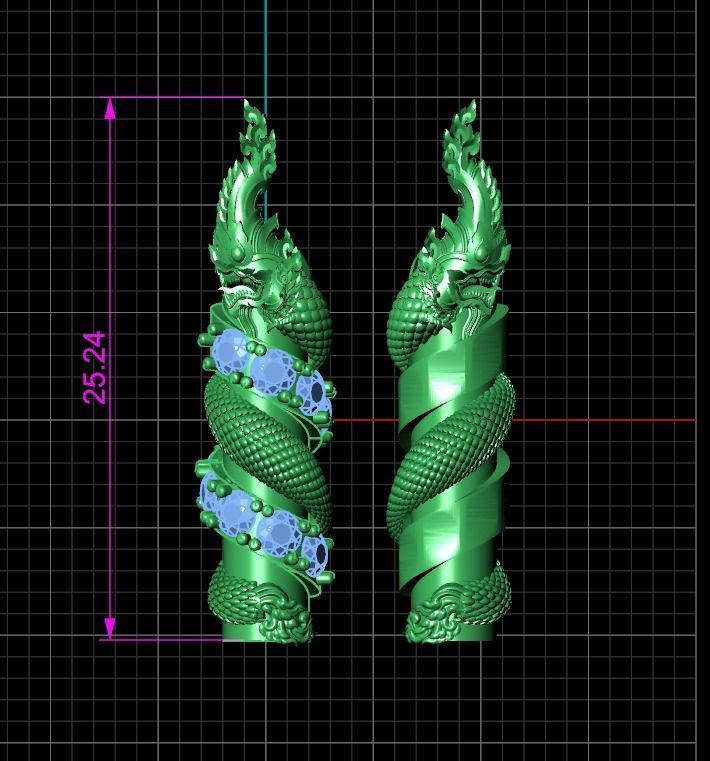Naga Gold Dragon Cambodia Naga khmer 3D print 3D print model 3D model ...