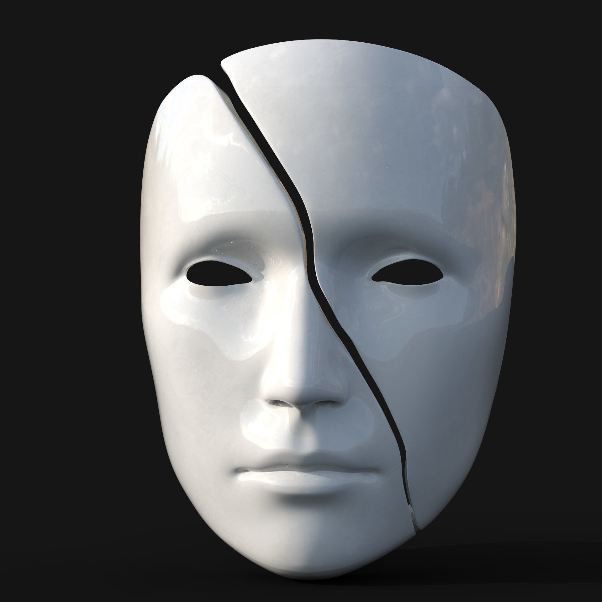Broken mask 3D model | CGTrader