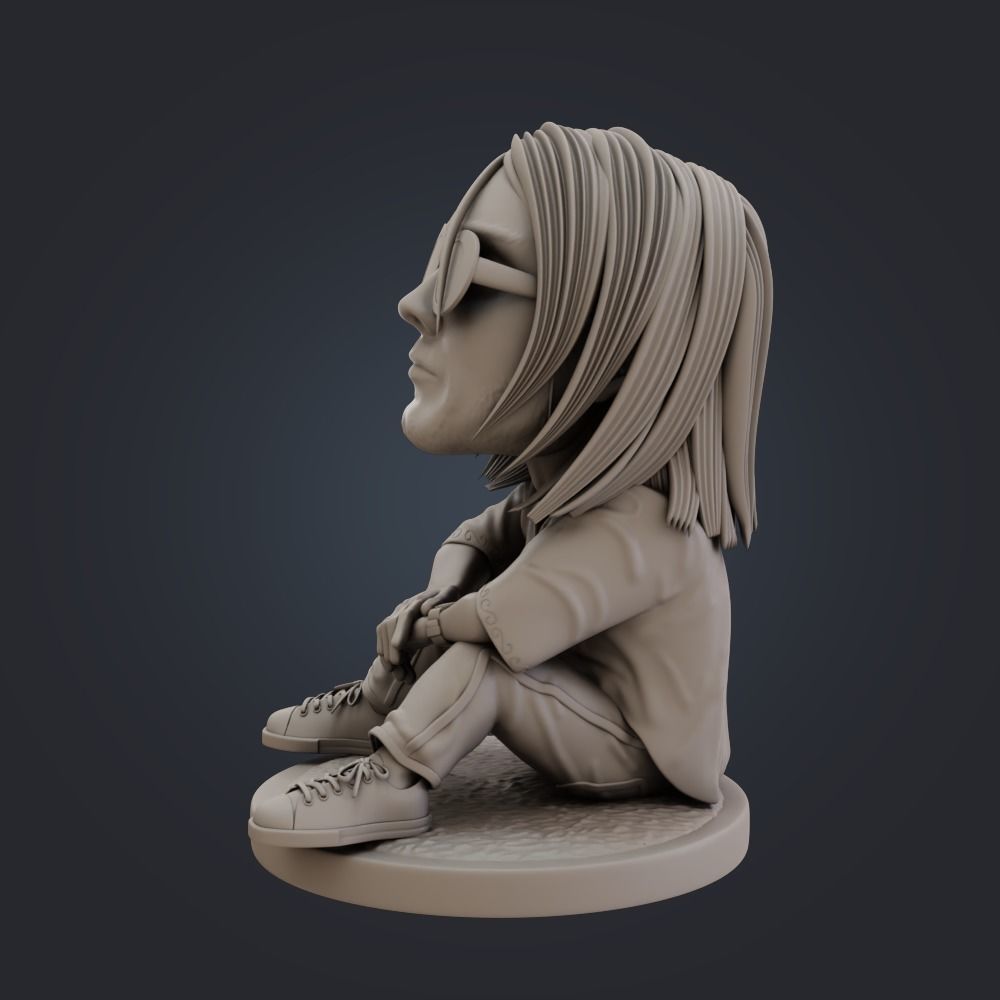 Kurt Cobain - Bighead Style 3D print model 3D model 3D printable | CGTrader