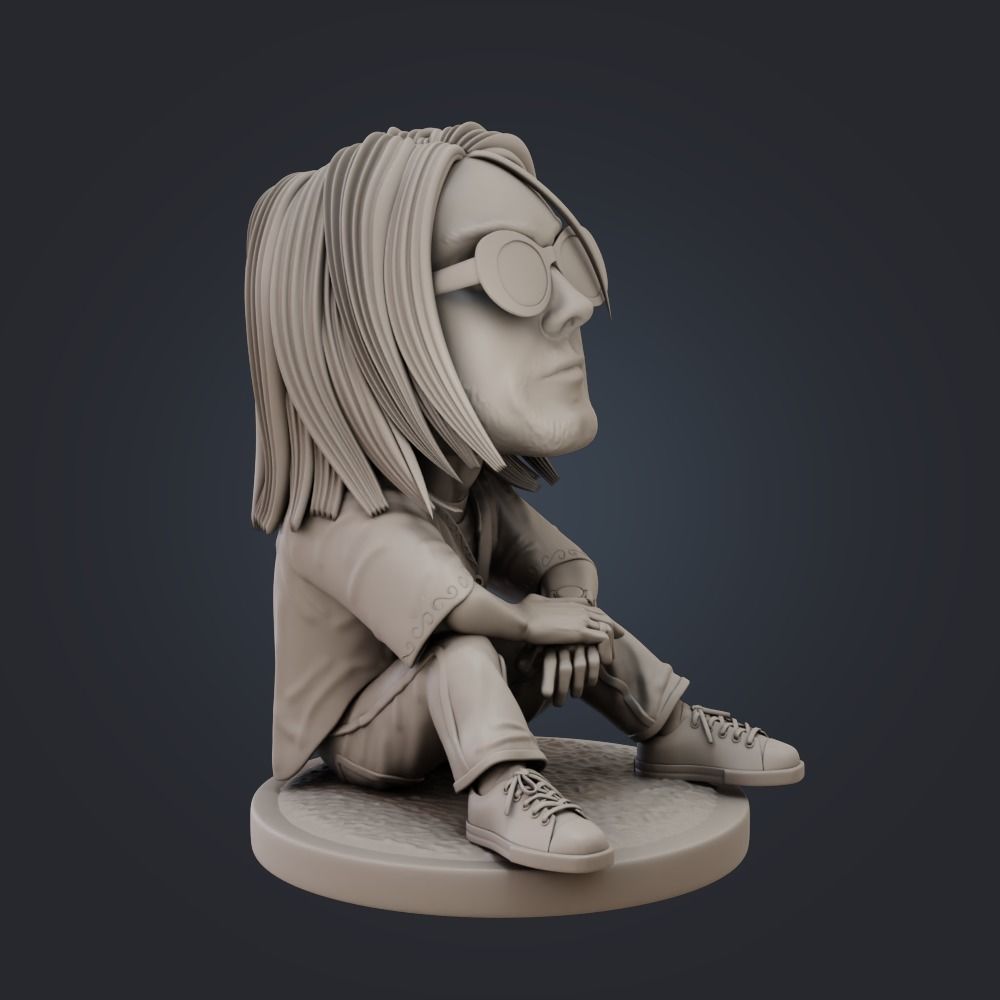 Kurt Cobain - Bighead Style 3D print model 3D model 3D printable | CGTrader