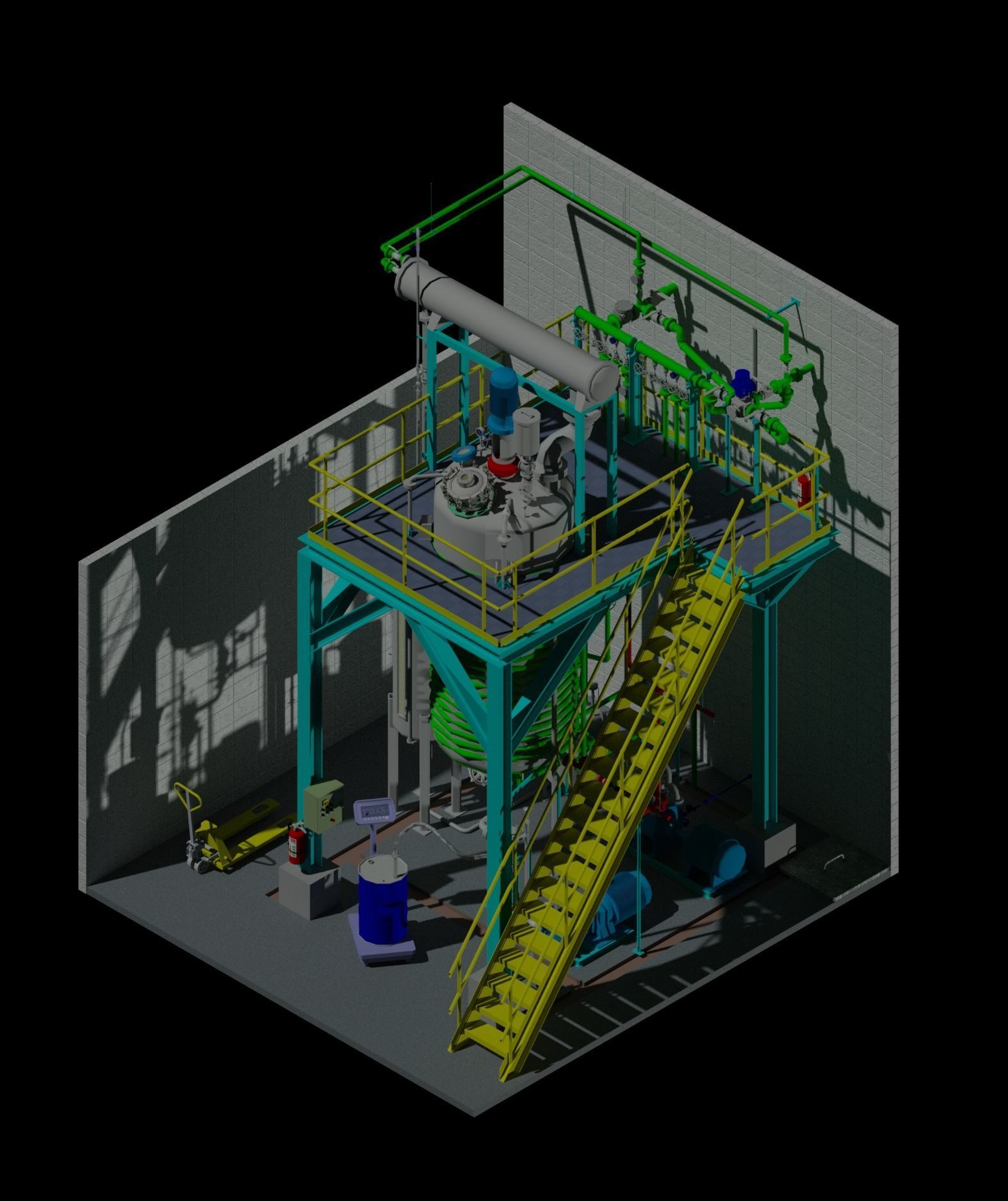Batch Plant for Chemical and Petrochemical Industry 3D model 3D ...