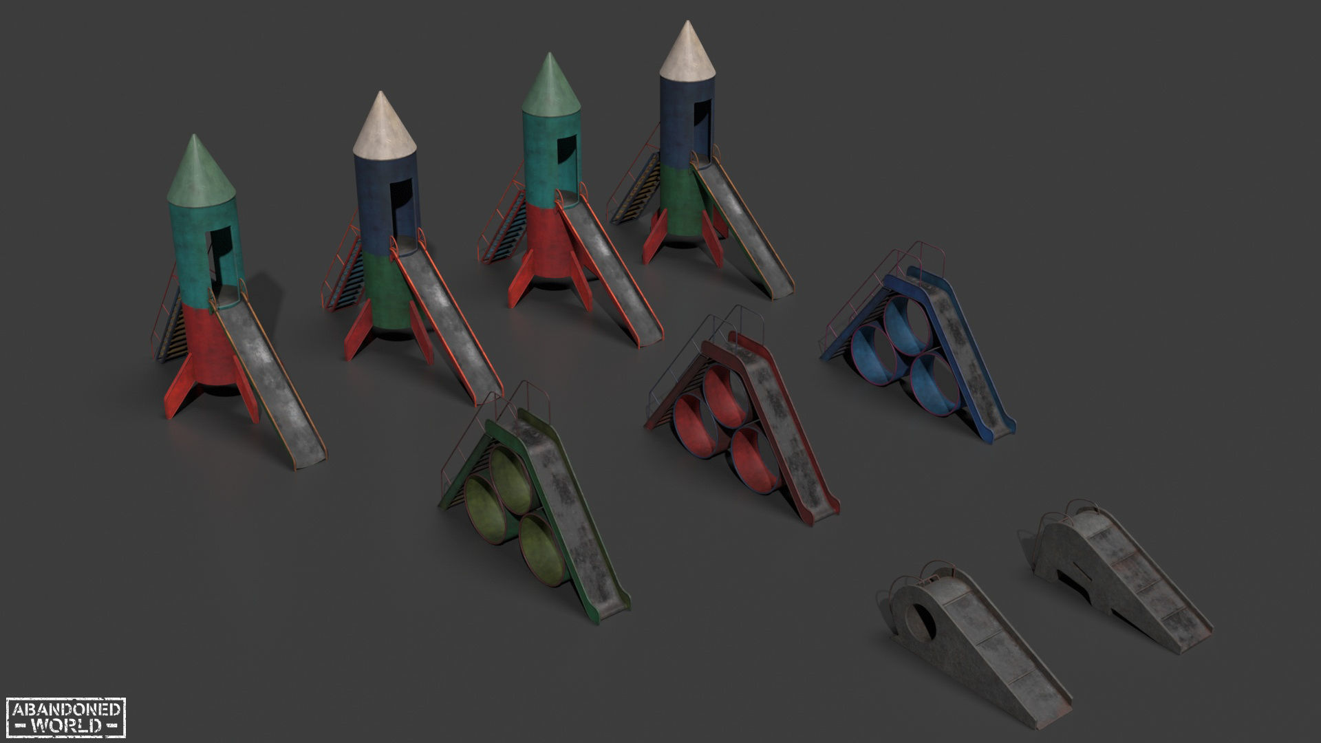 3D model Slides For Playground VR / AR / low-poly | CGTrader