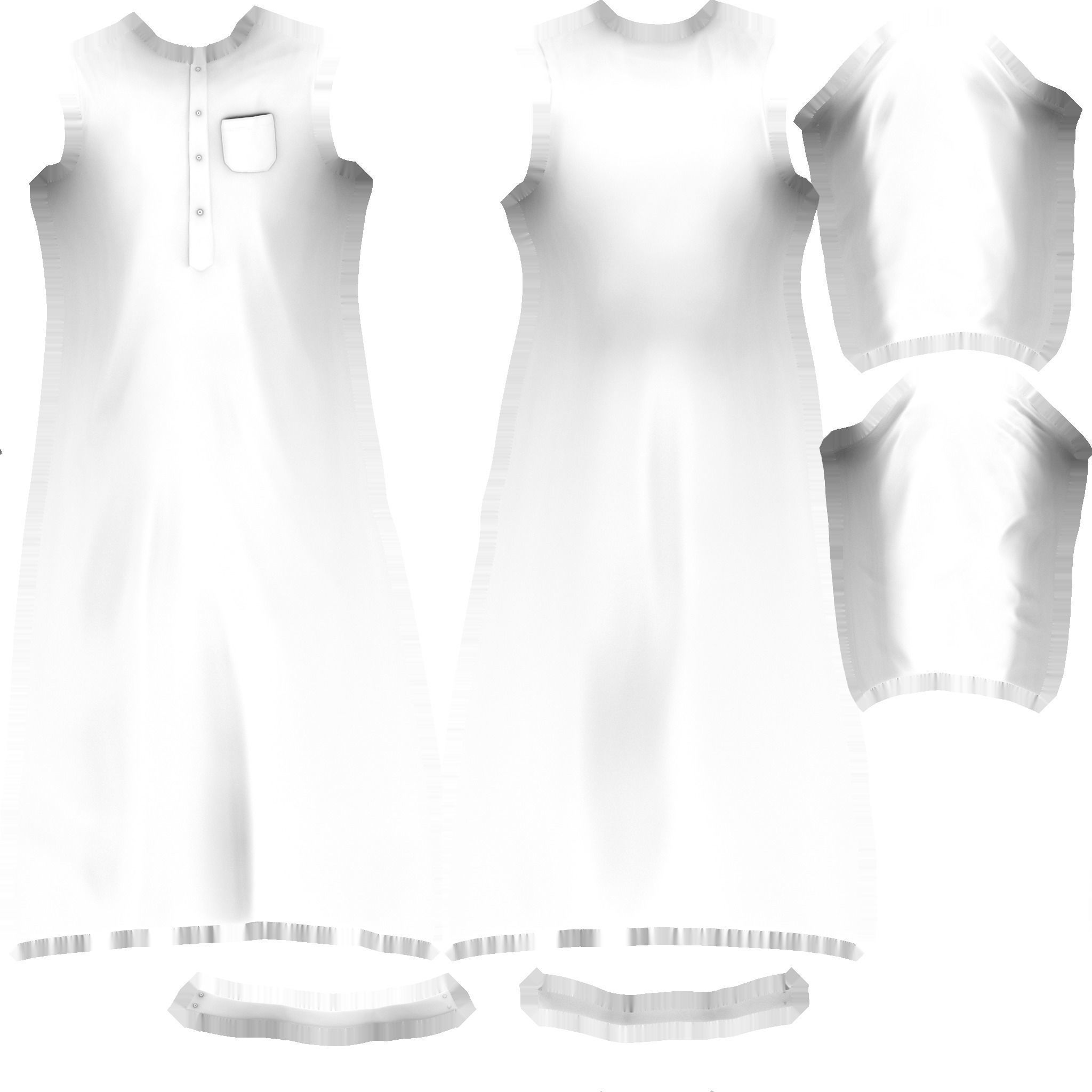 3D model Men Traditional Arabic Long Skirt Islamic Prayer Dress VR / AR ...