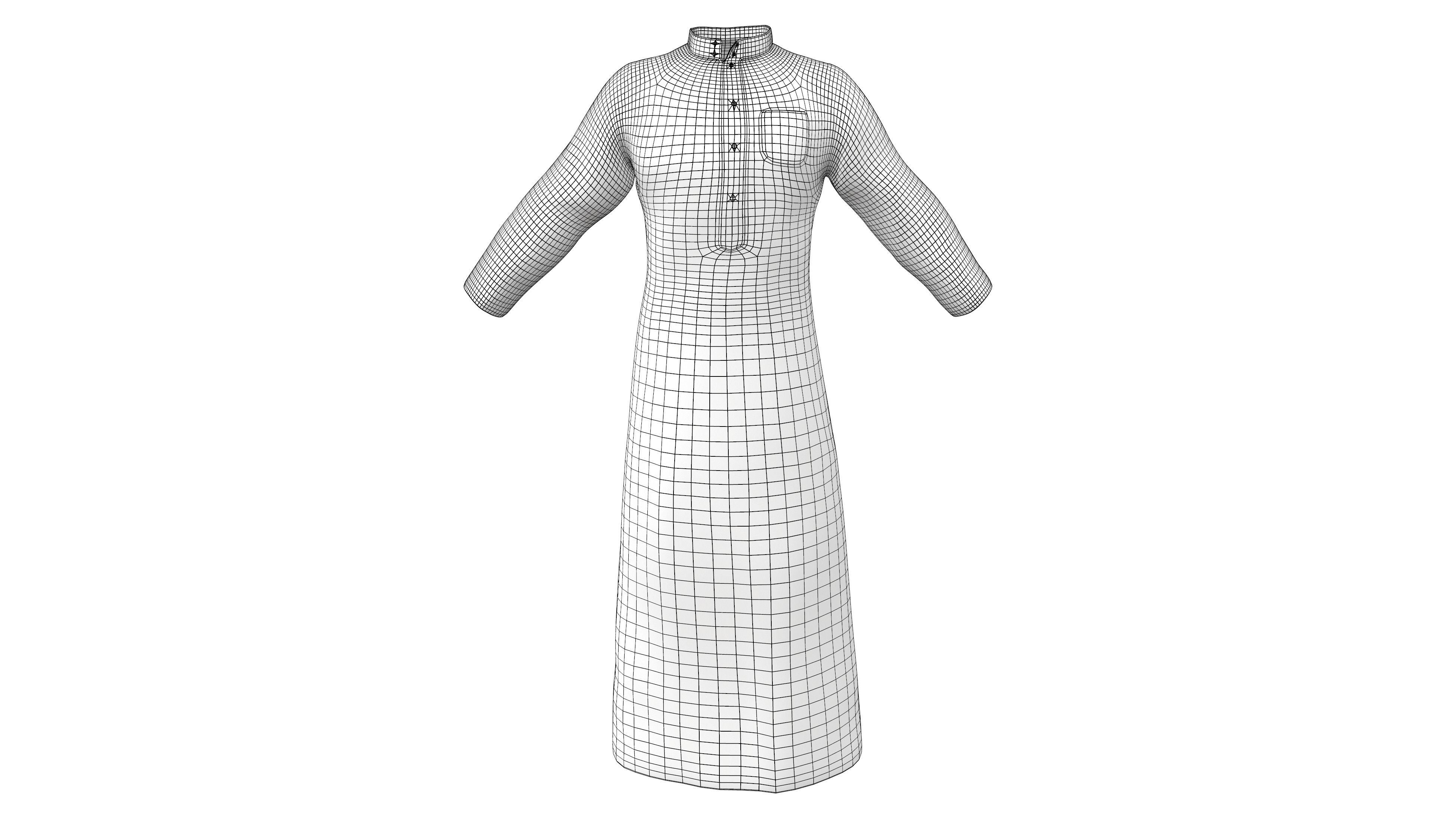 3D model Men Traditional Arabic Long Skirt Islamic Prayer Dress VR / AR ...