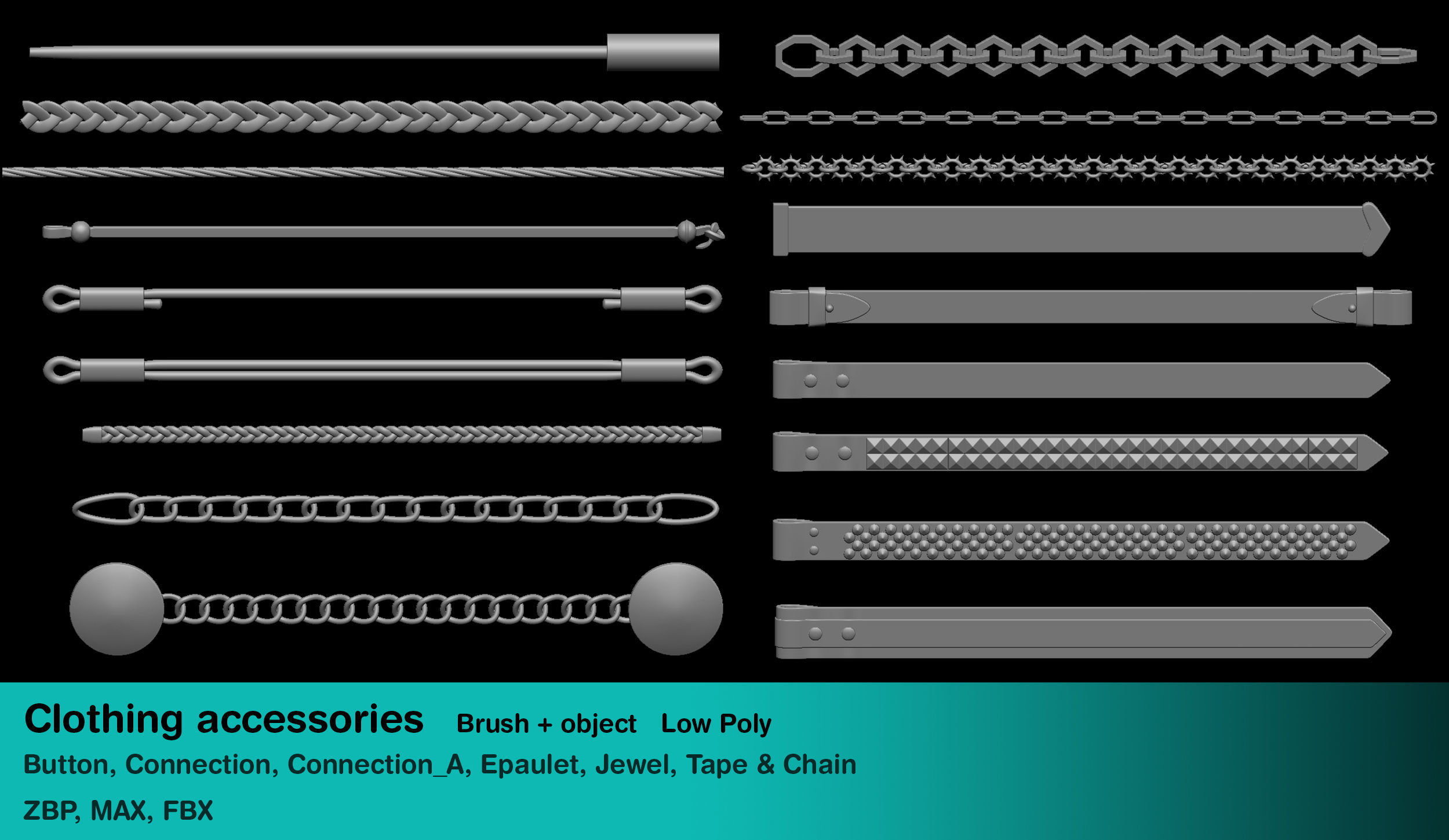 200 Clothing accessories 3D model | CGTrader