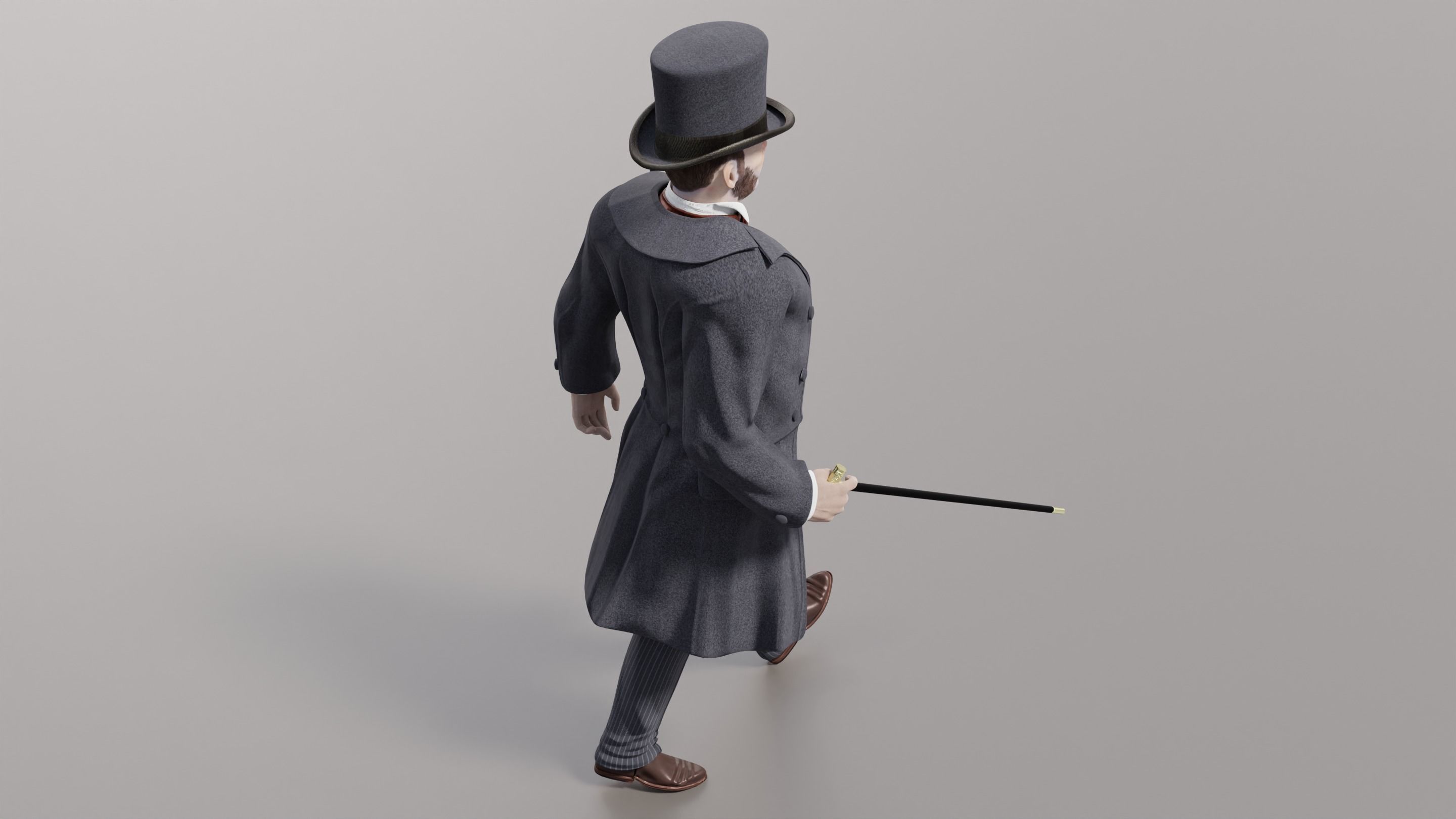 3D model BLENDER - Victorian Gent - Rigged - one model 2 versions VR ...