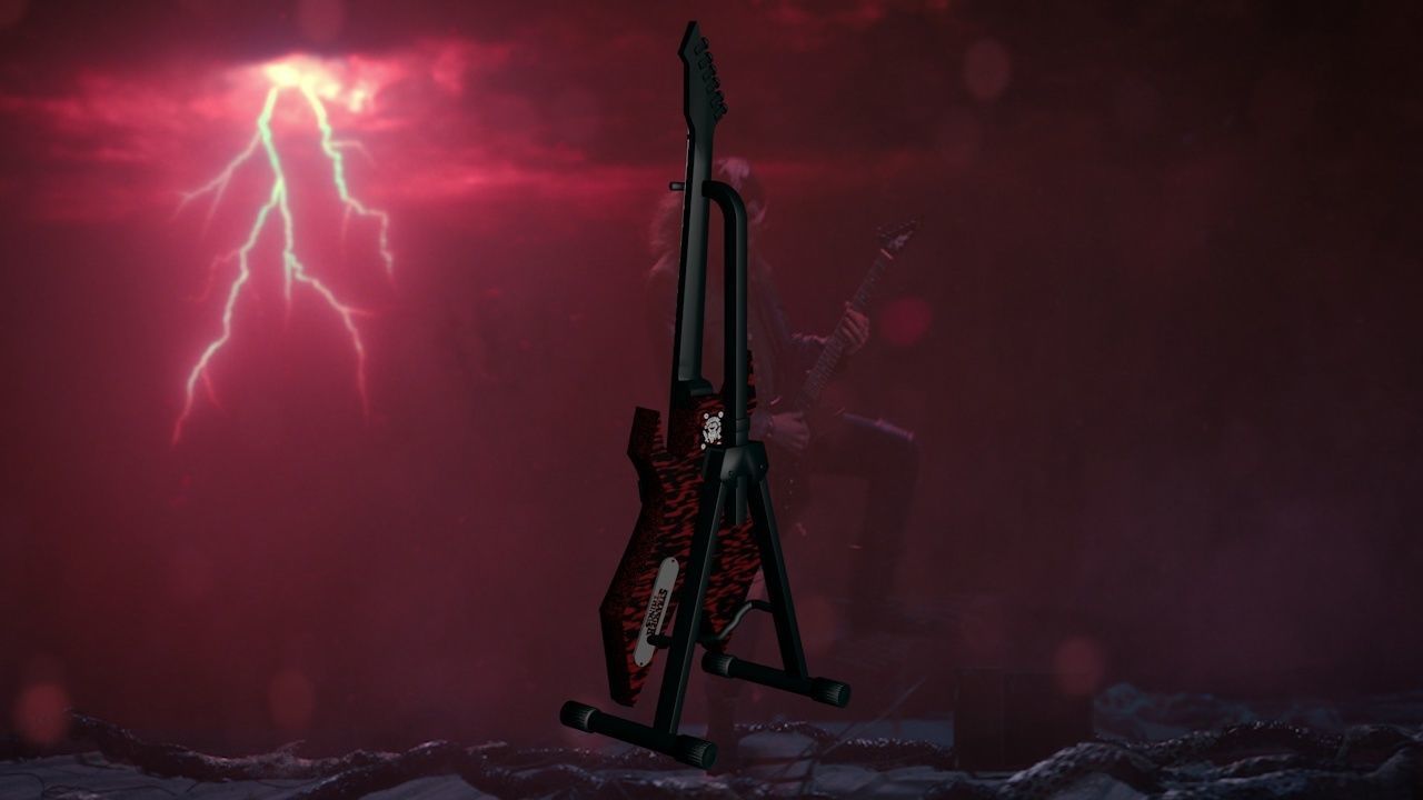 Stranger Things Eddie s Guitar BC Rich Warlock Guitar Replica 3D model ...