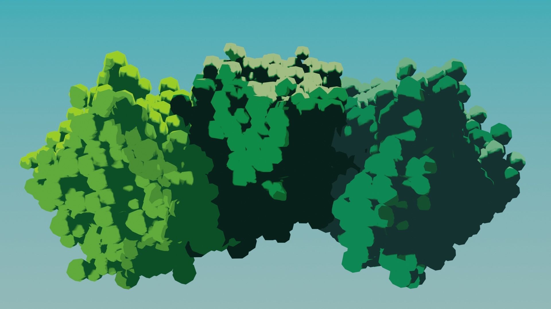 Bushes greenery trees landscaping in the style of Anime Ghibli 3D model ...