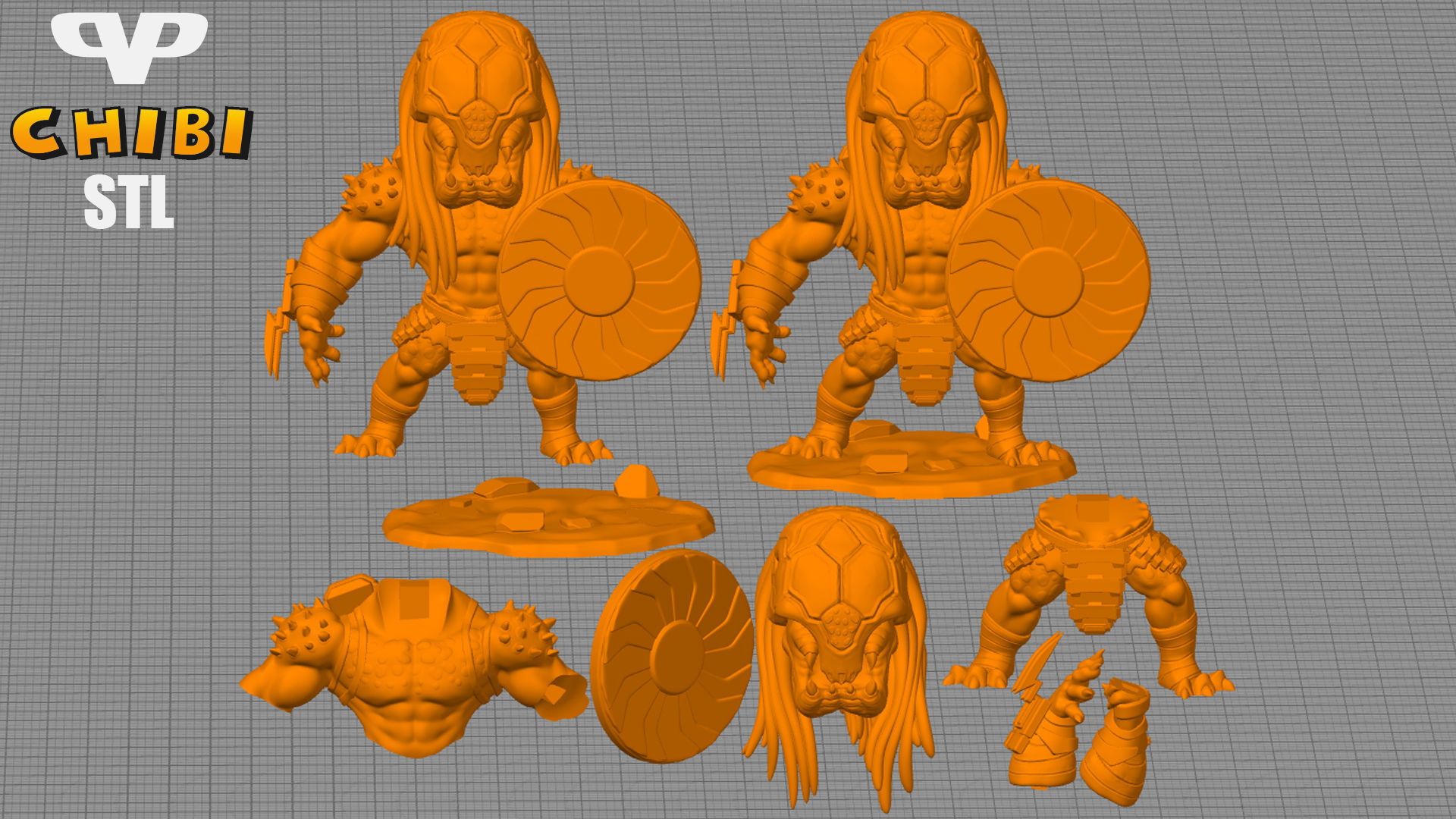 Predator Prey Chibi STL for 3D Printing ChibiSTL 3DXM 3D model 3D ...