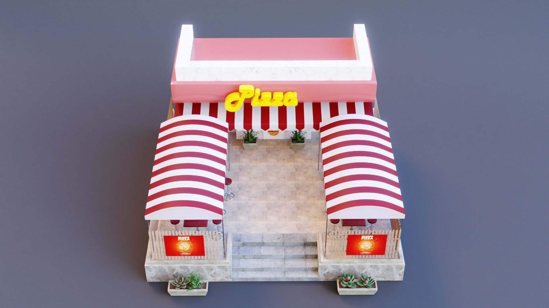 CARTOON PIZZA SHOP 3D model | CGTrader