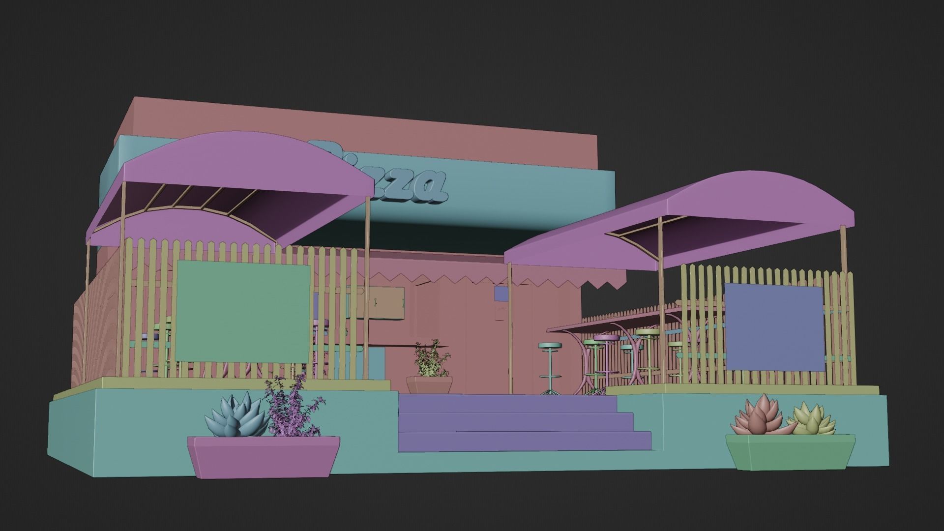 CARTOON PIZZA SHOP 3D model | CGTrader