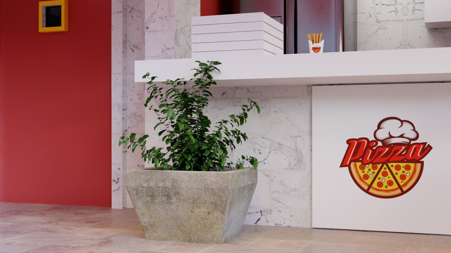 CARTOON PIZZA SHOP 3D model | CGTrader