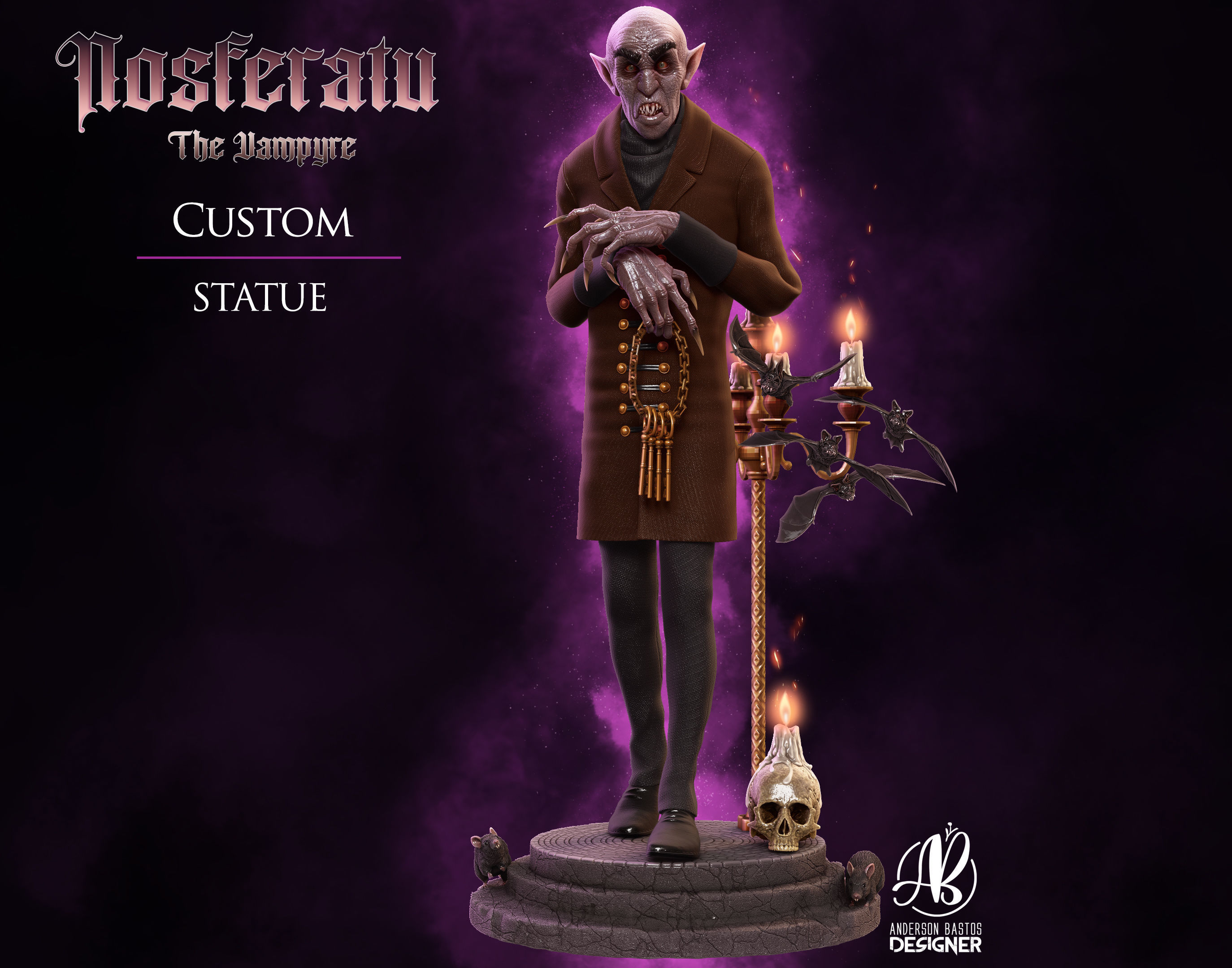 Nosferatu custom statue 3D model 3D printable | CGTrader