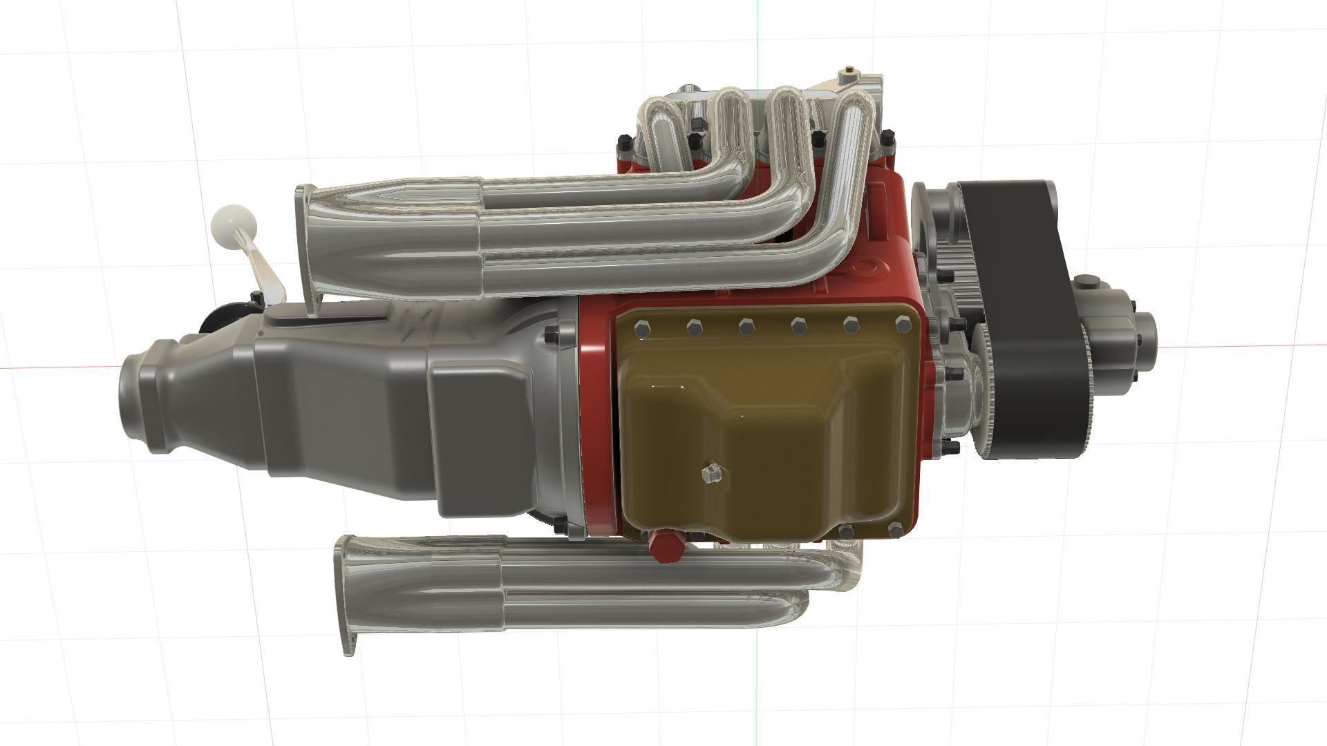 Cartoon V8 HotRod engine 3D model | CGTrader