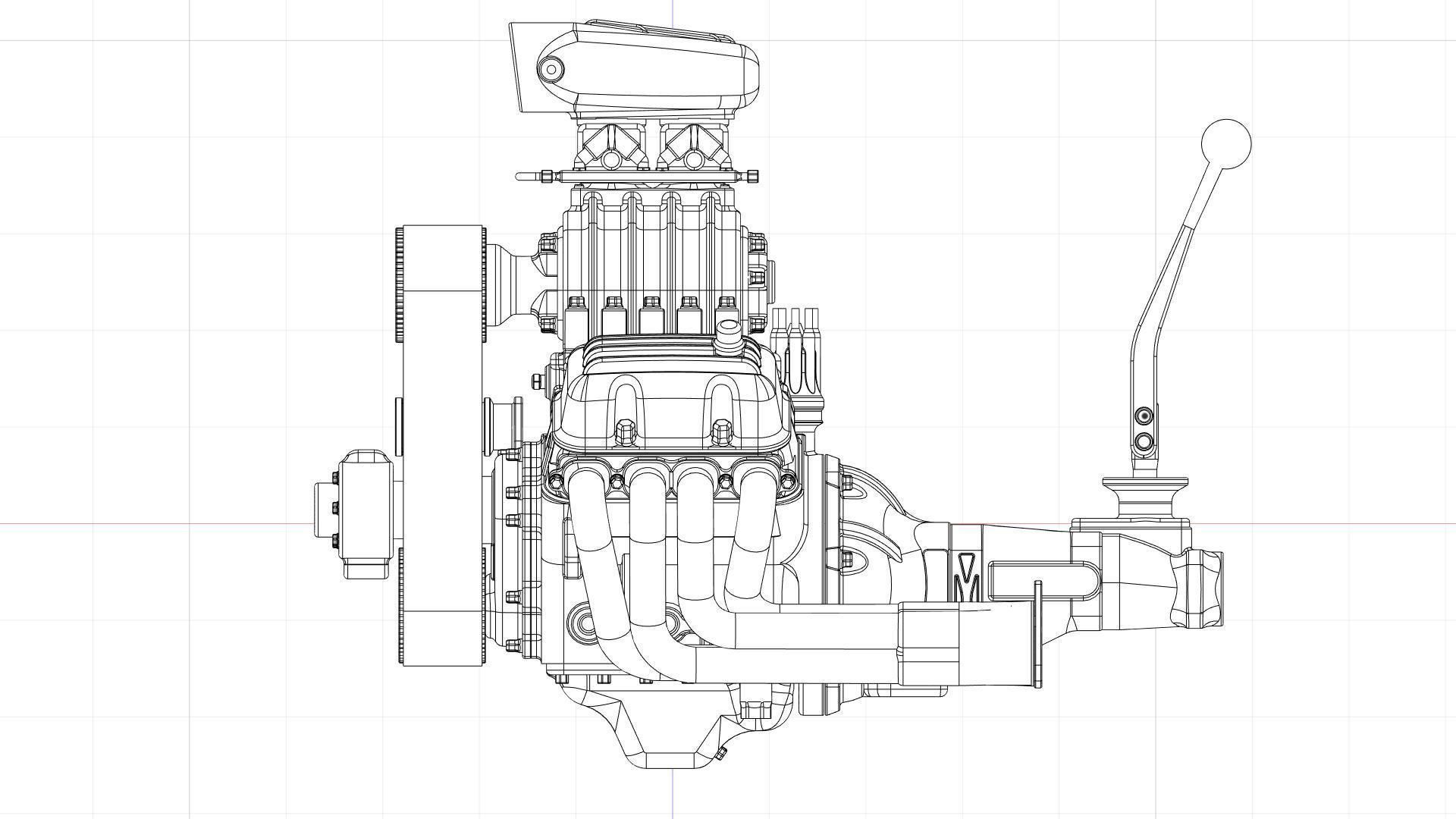Cartoon V8 HotRod engine 3D model | CGTrader